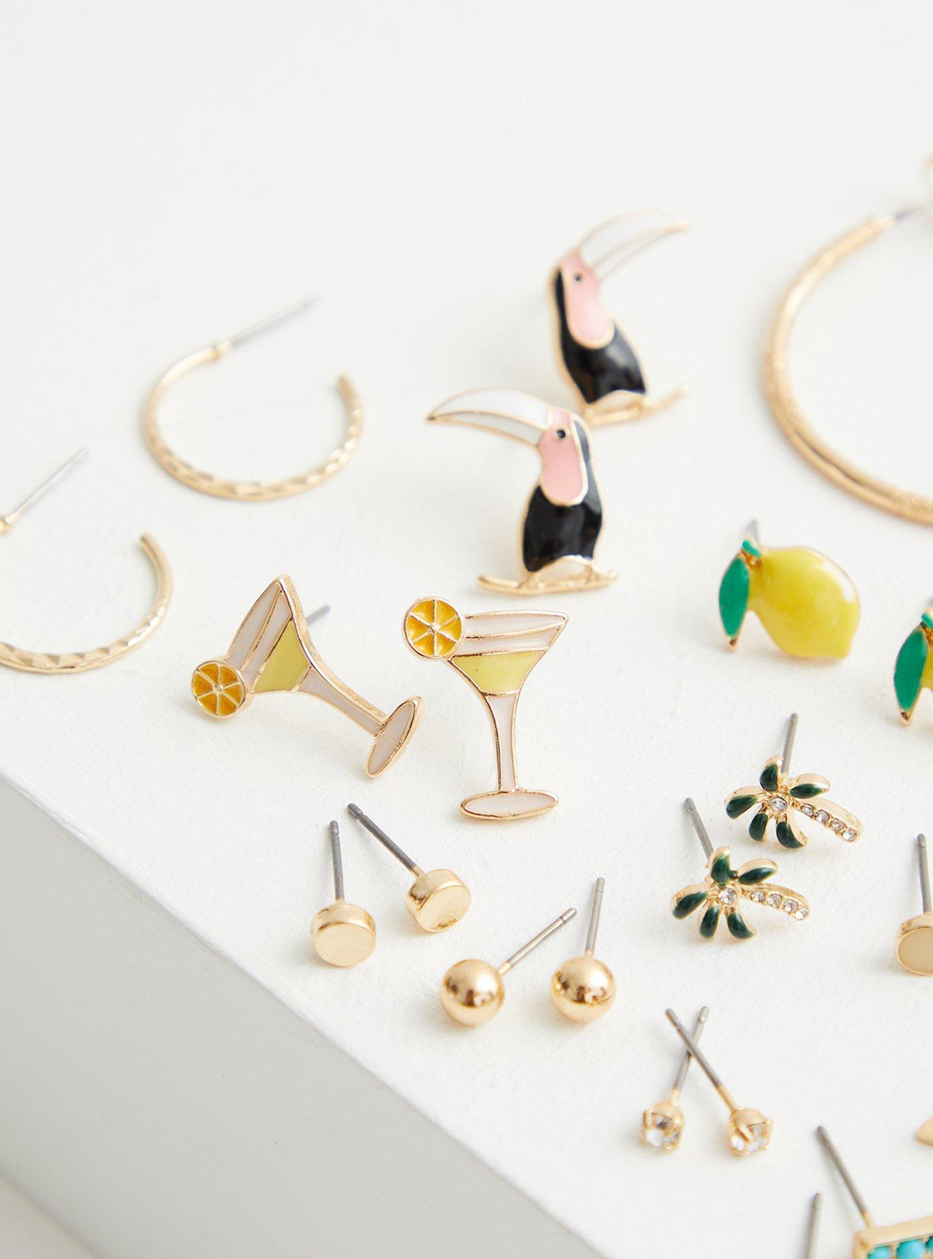 Plus Size - Assorted Summer Stud Set - Set of 15 - Torrid