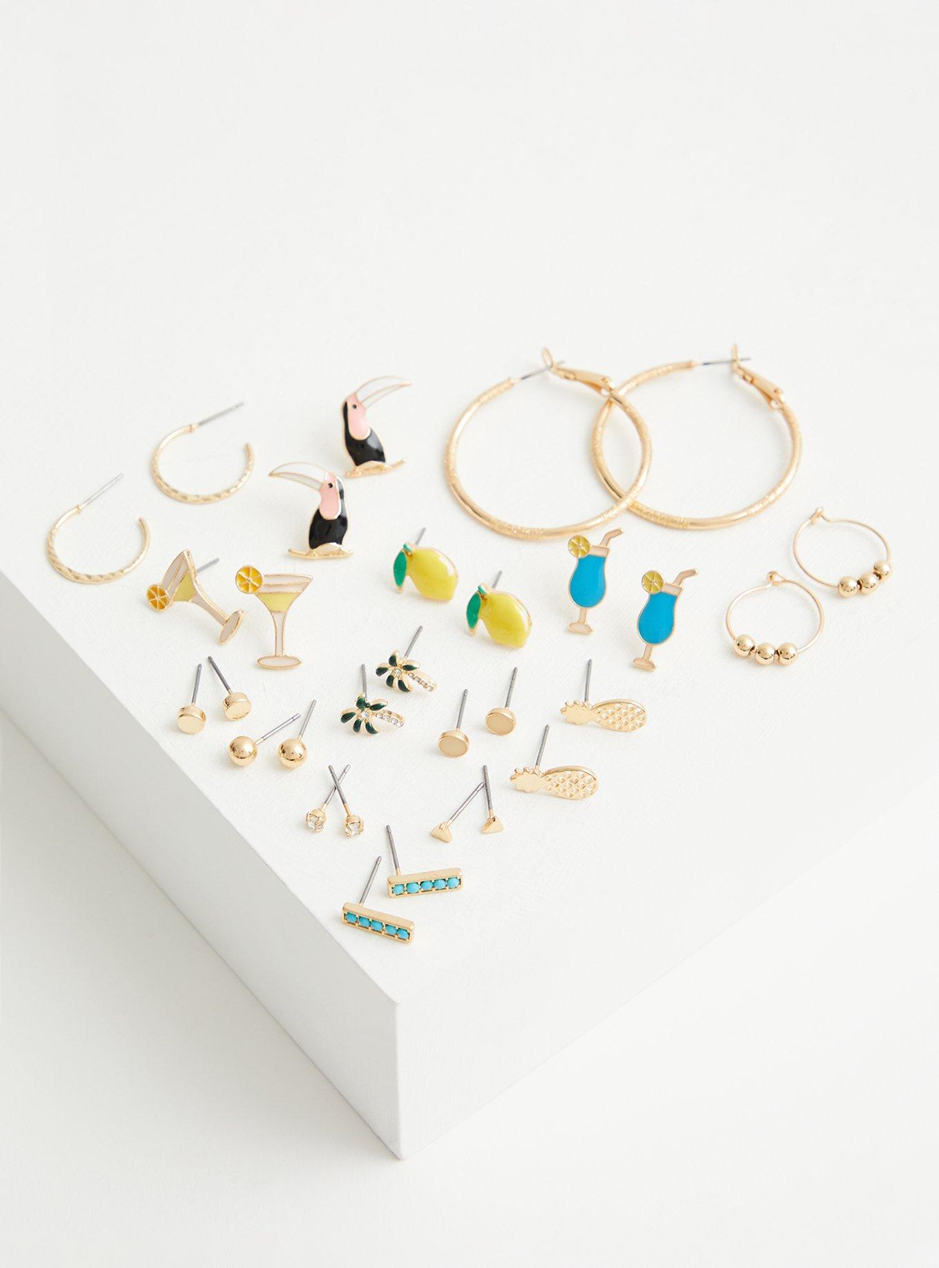 Plus Size - Assorted Summer Stud Set - Set of 15 - Torrid