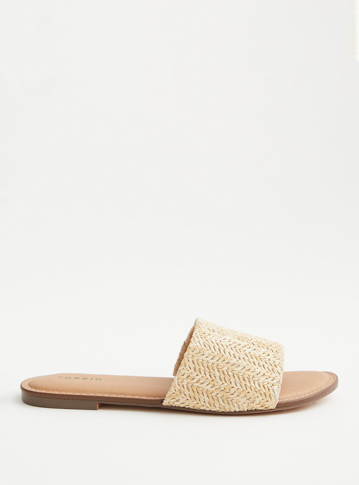 Plus Size - Natural Raffia Slide (WW) - Torrid