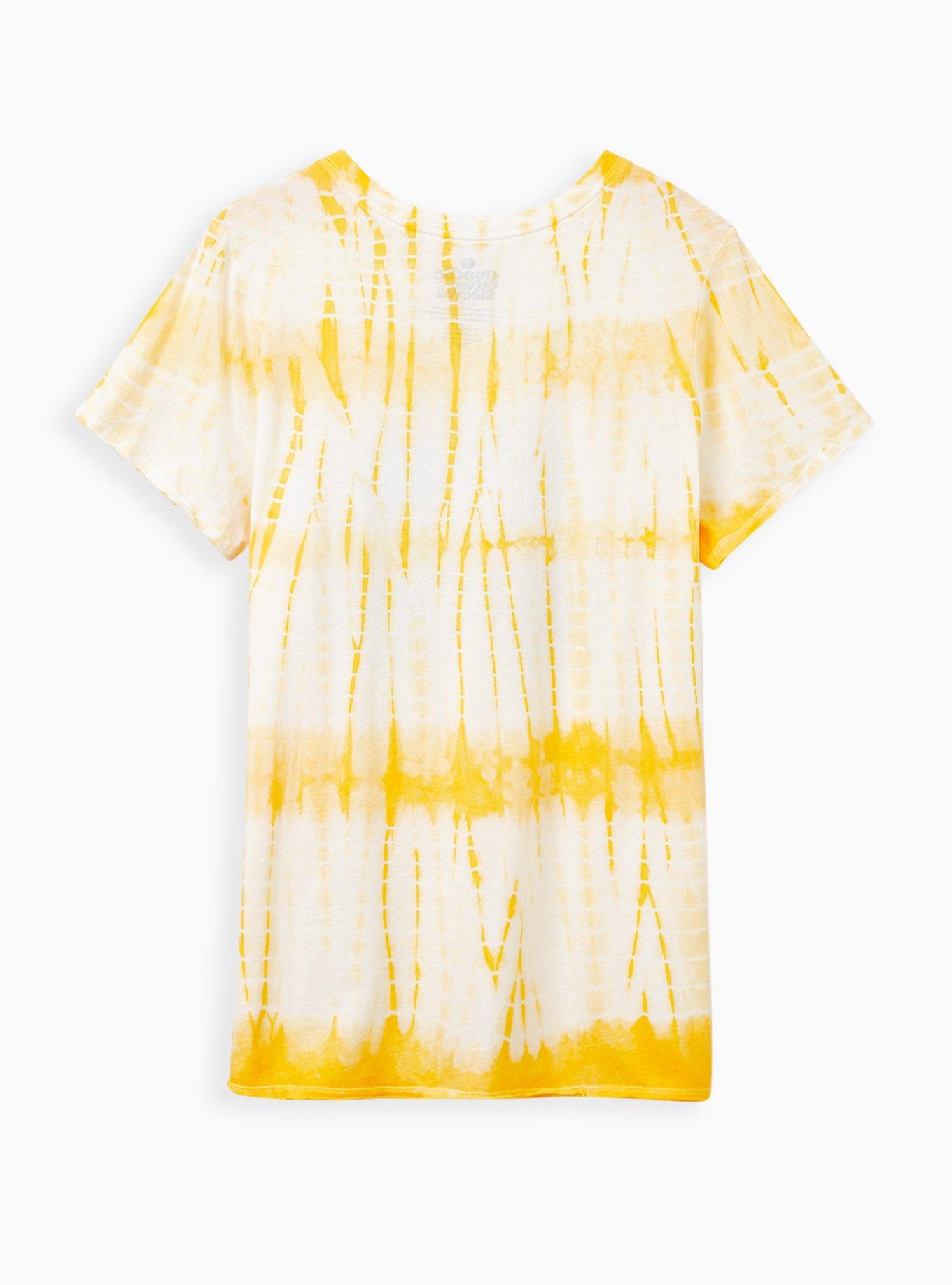 Plus Size - Classic Crew Tee - Yellowstone Yellow Tie-Dye - Torrid