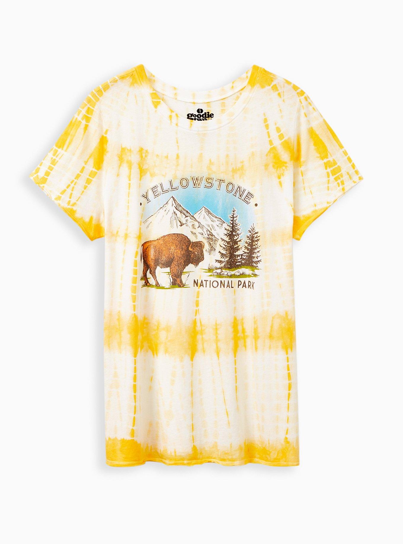 Plus Size - Classic Crew Tee - Yellowstone Yellow Tie-Dye - Torrid