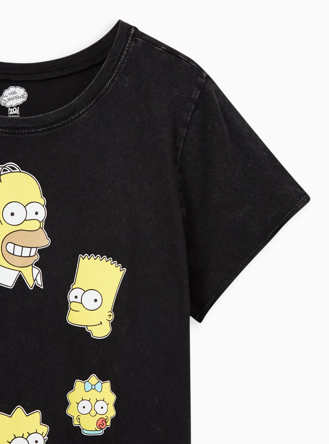 Plus Size - Simpsons Black Wash Crew Tee - Torrid
