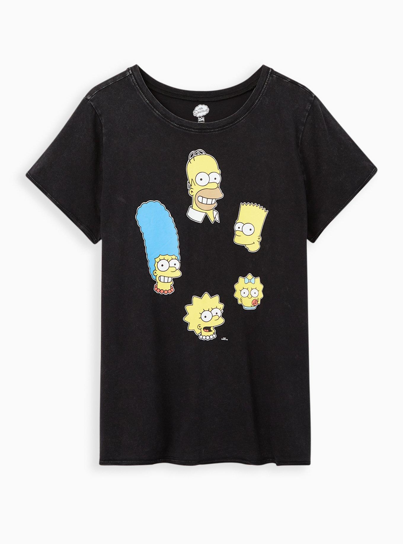 Plus Size - Simpsons Black Wash Crew Tee - Torrid
