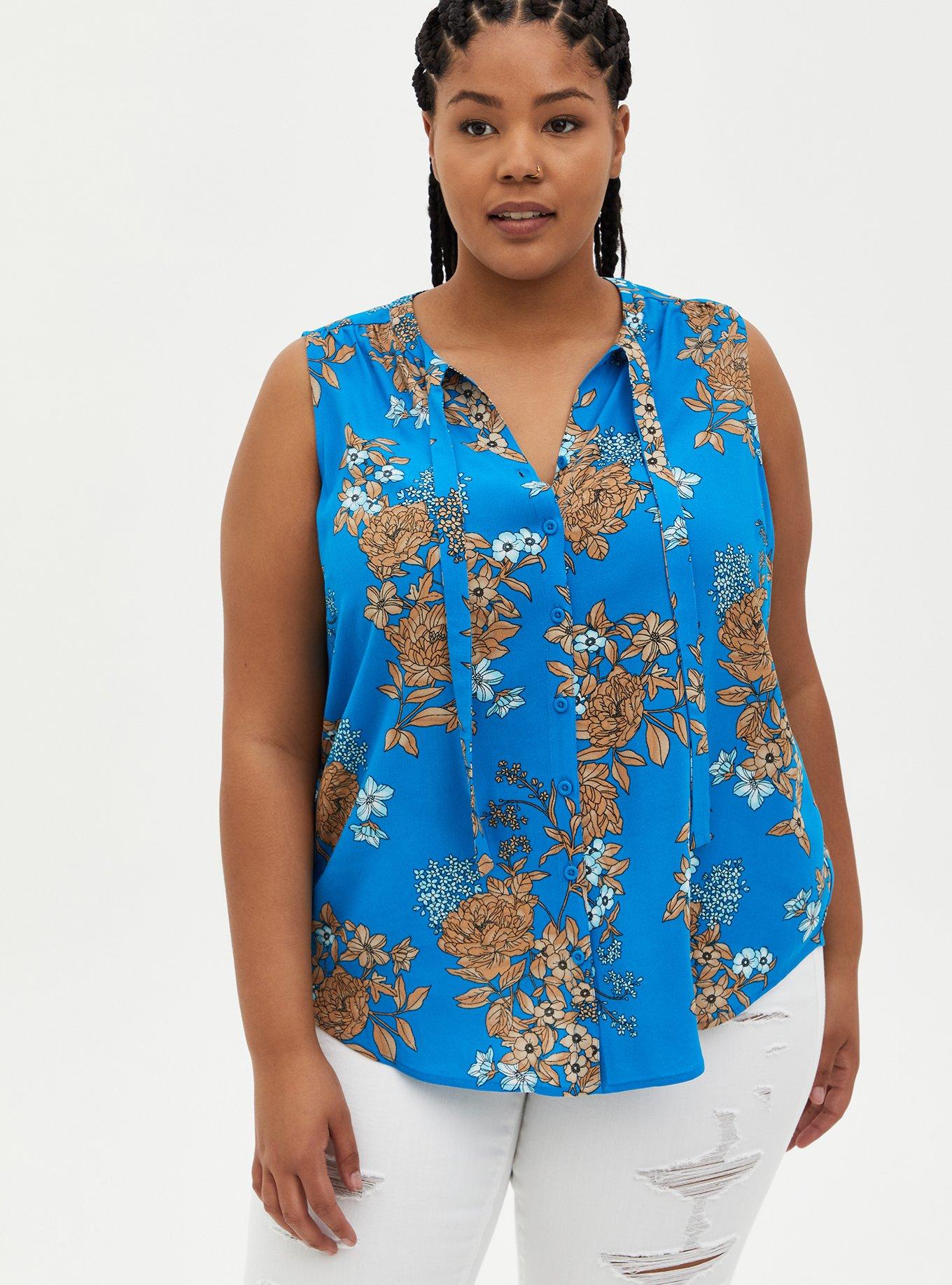 Plus Size - Crepe Tie-Front Button-Up Top - Torrid