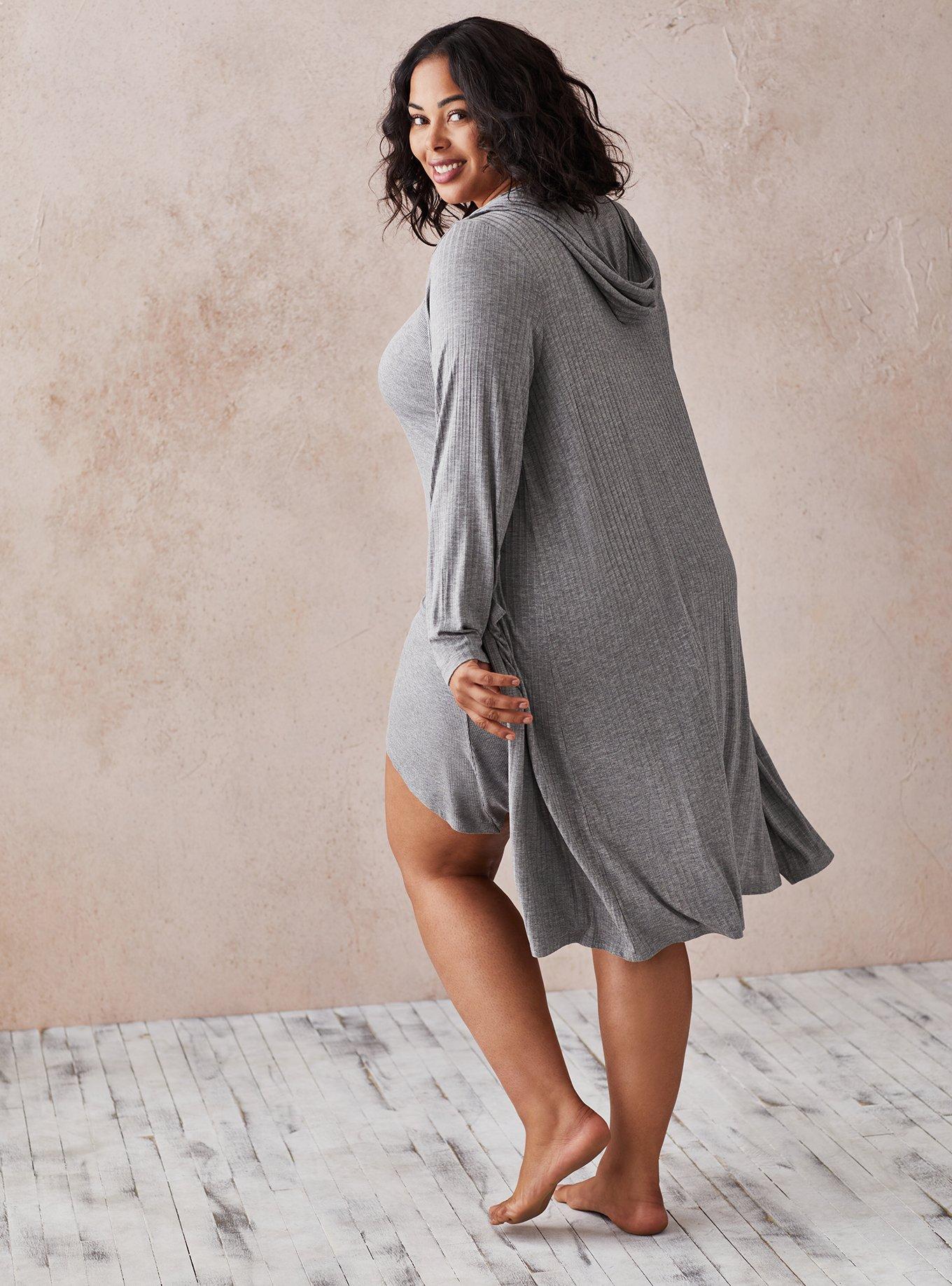 Plus Size - Grey Rib Sleep Duster - Torrid