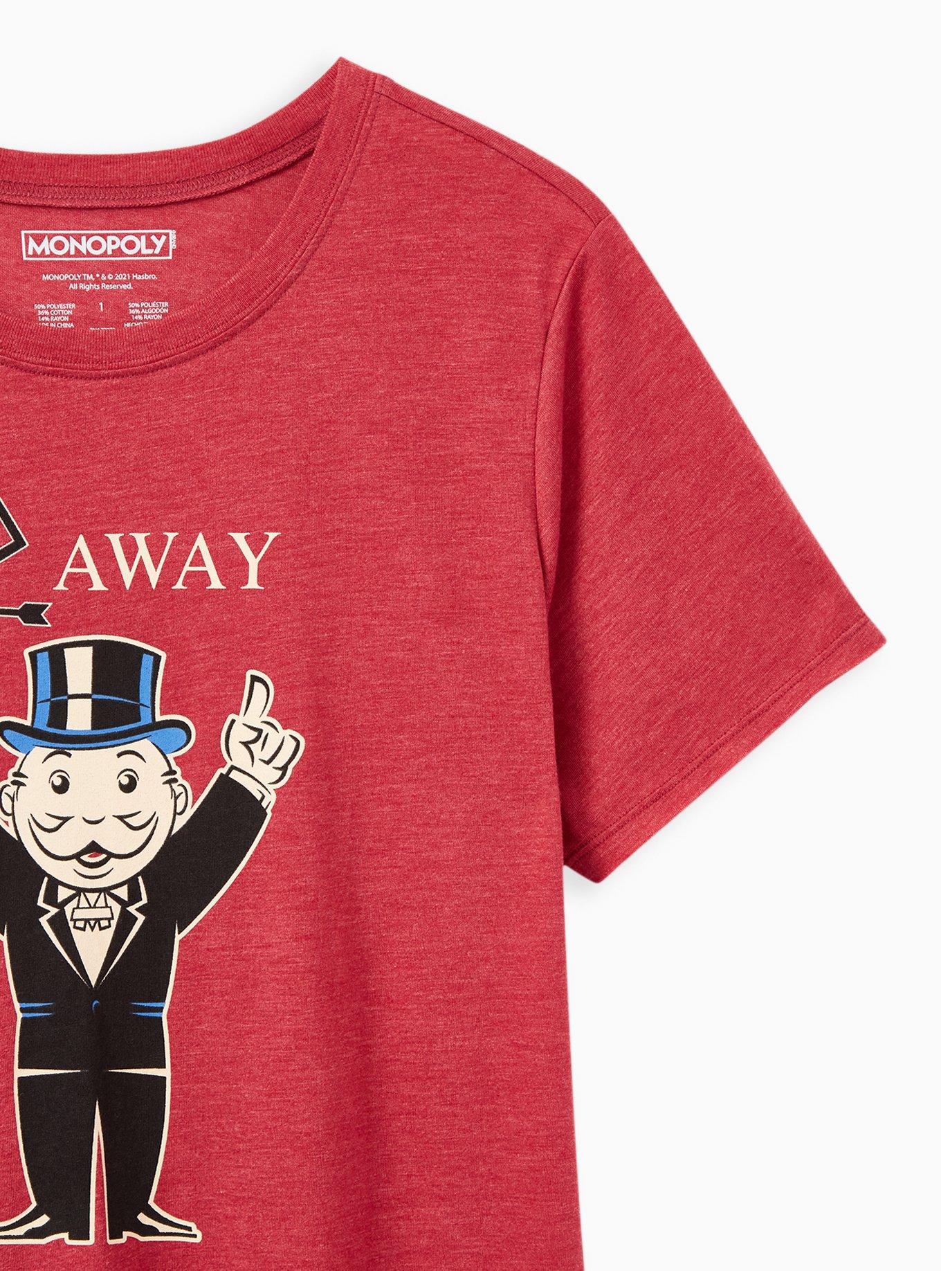 Plus Size - Slim Fit Crew Tee – Monopoly Go Away Red - Torrid