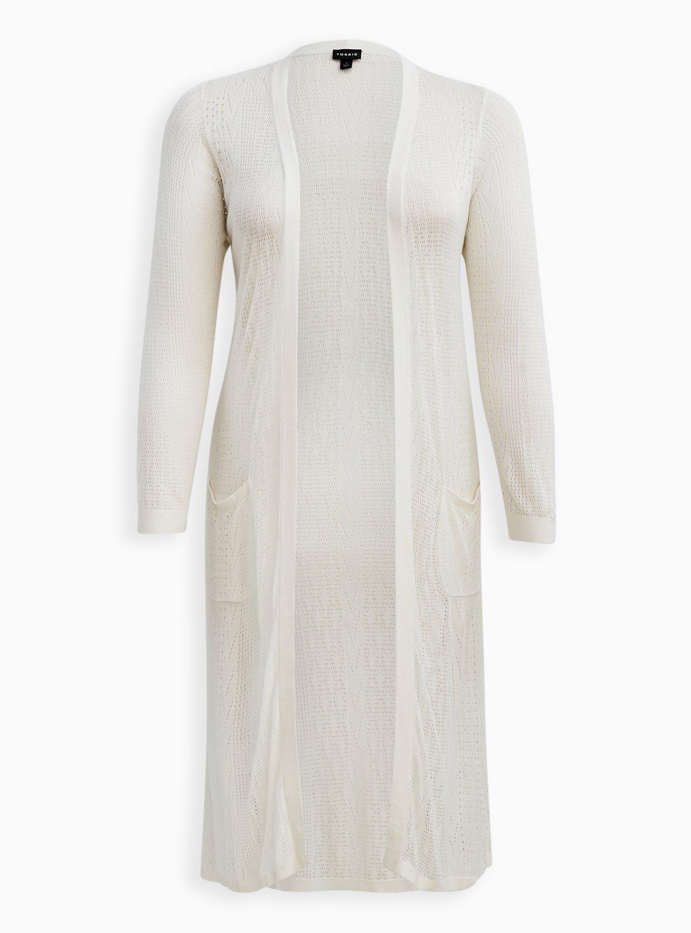 Plus Size - Pointelle Duster Sweater - Torrid