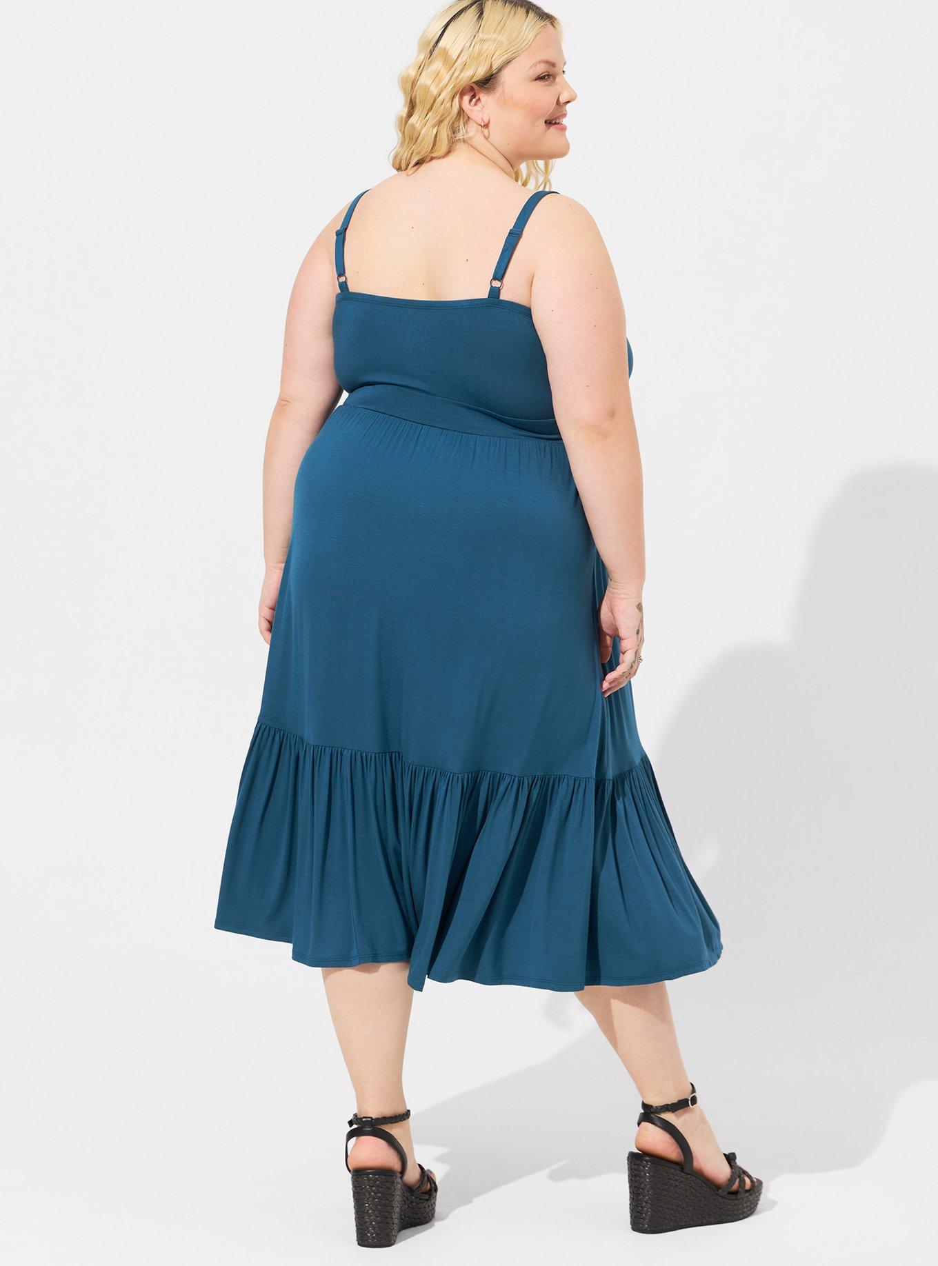 Plus Size - Midi Super Soft Tiered Dress - Torrid