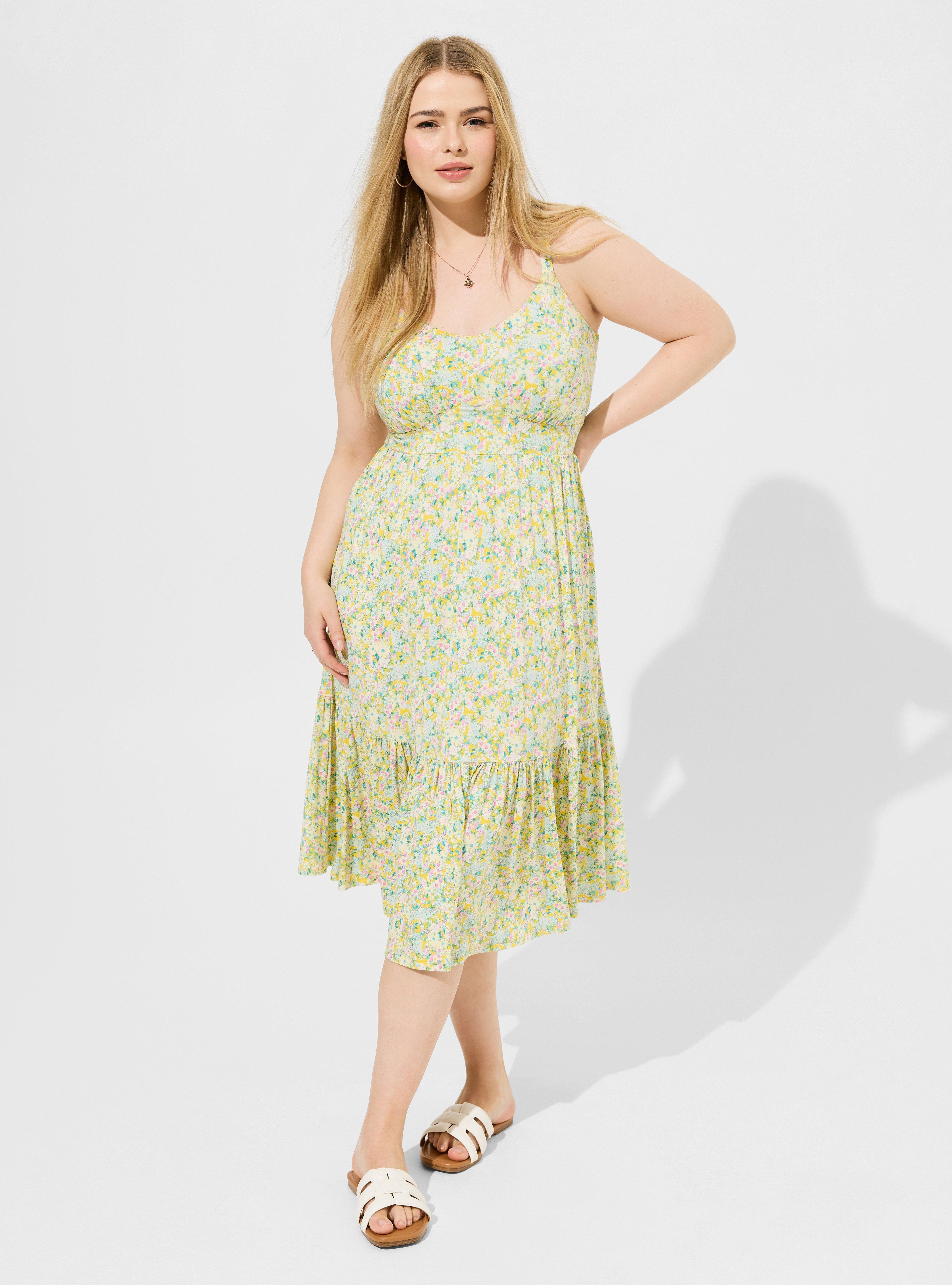 Plus Size - Midi Super Soft Tiered Dress - Torrid