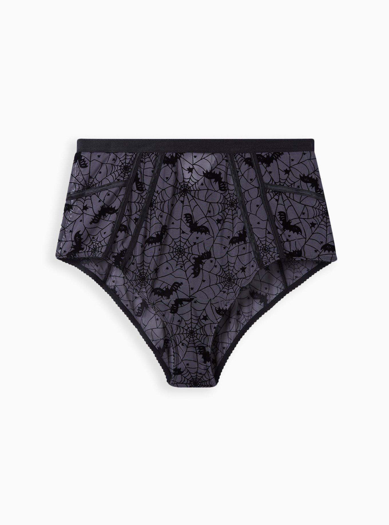 Plus Size - Flocked Mesh High Waist Brief Panty - Torrid