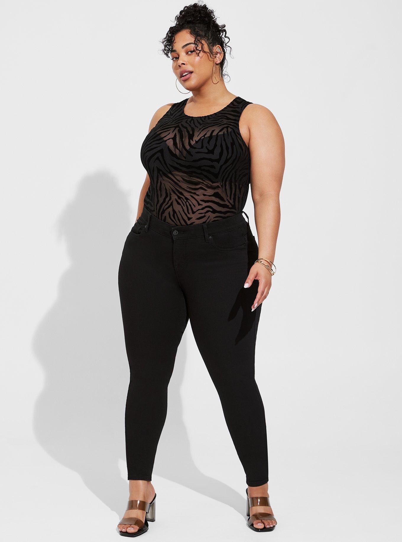 Plus Size - Flocked Mesh Bodysuit - Torrid