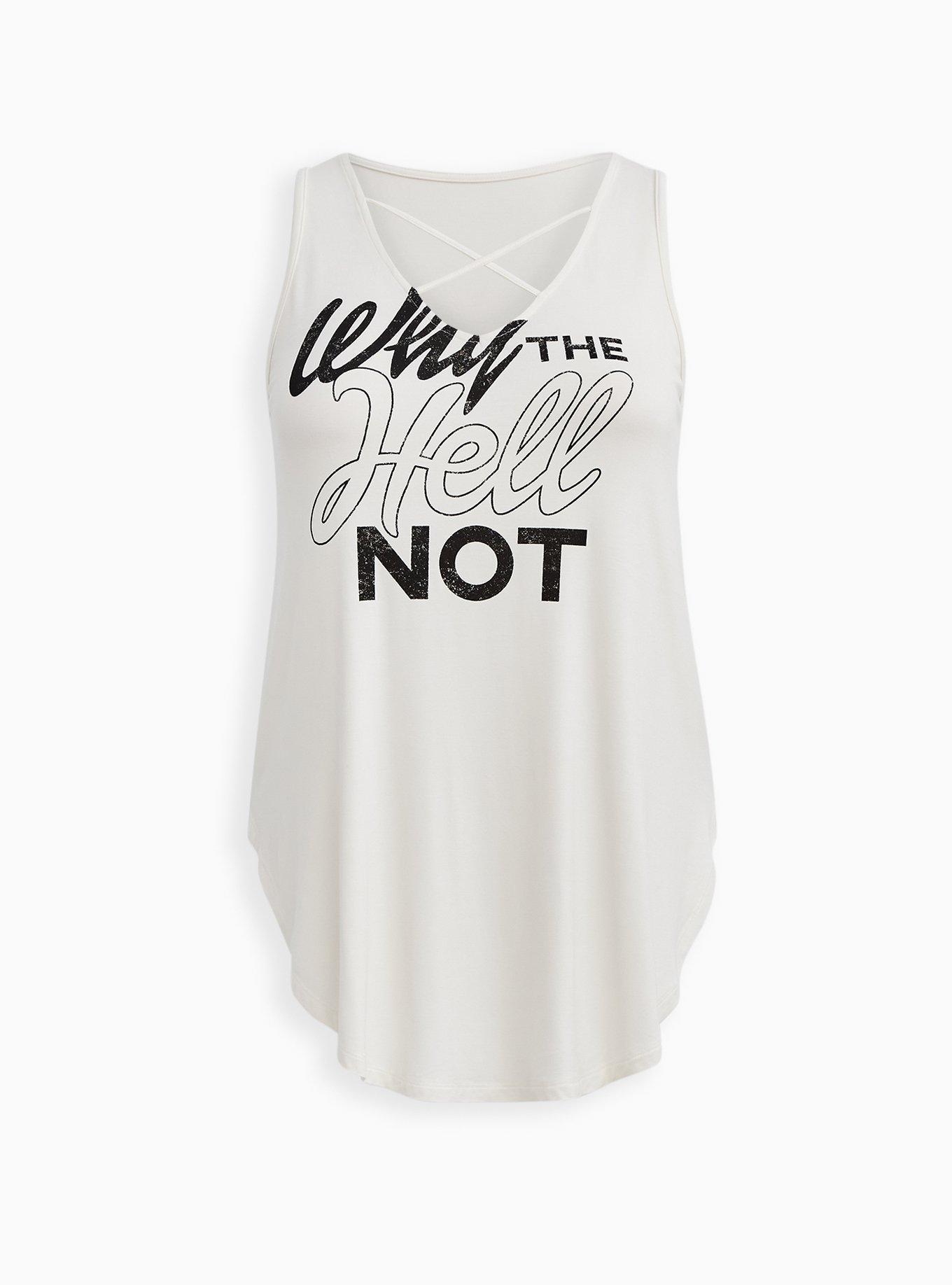 Plus Size - Lovesick Why The Hell Not – Ivory Super Soft Strappy Tank - Torrid