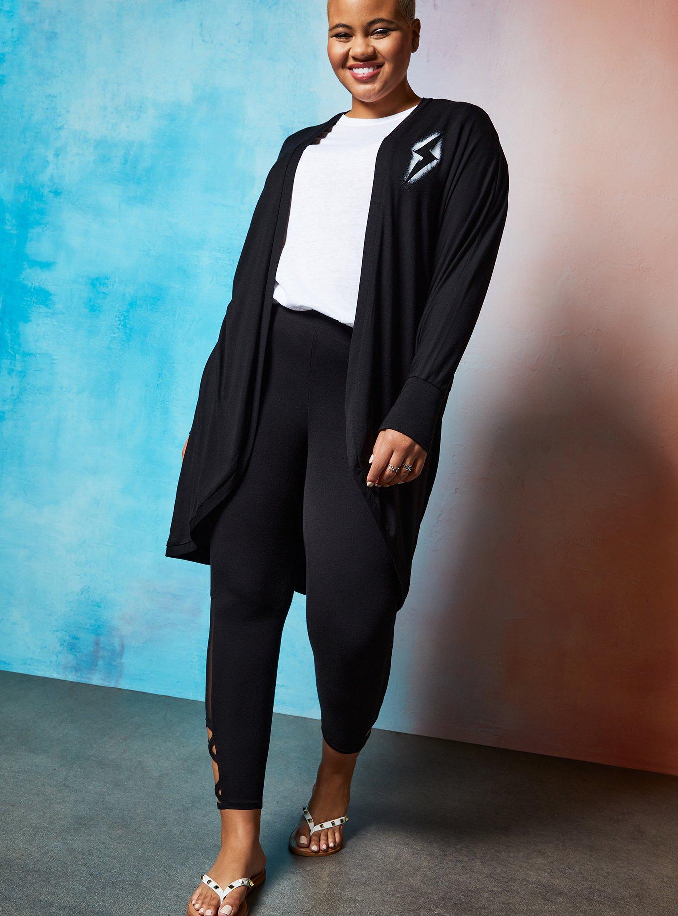 Plus Size - Lovesick Lightning Bolt – Black Super Soft Cocoon Kimono ...