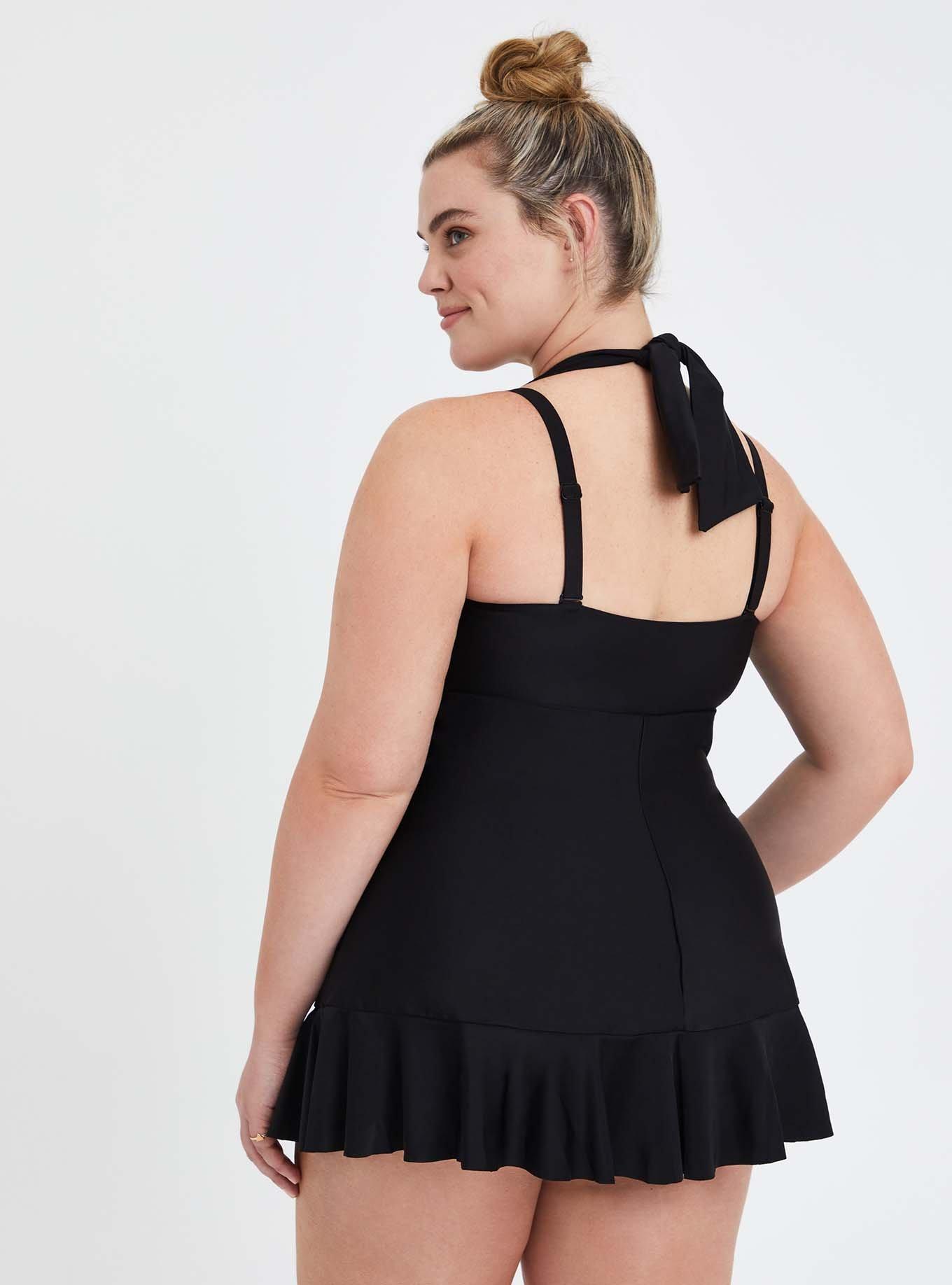 Plus Size - Retro Wireless Short Halter Dress With Brief - Torrid