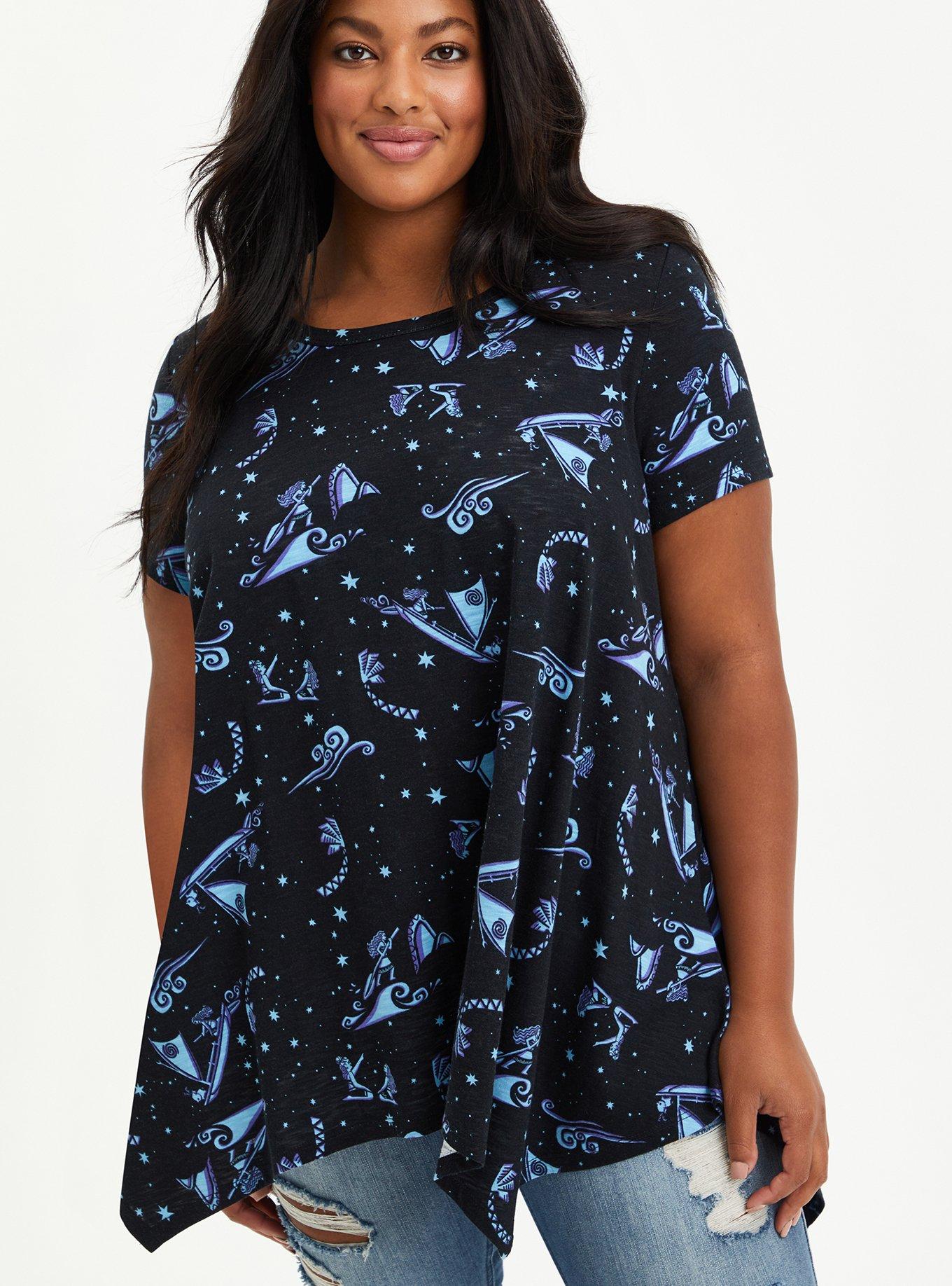 Plus Size - Disney Moana Black Handkerchief Top - Torrid