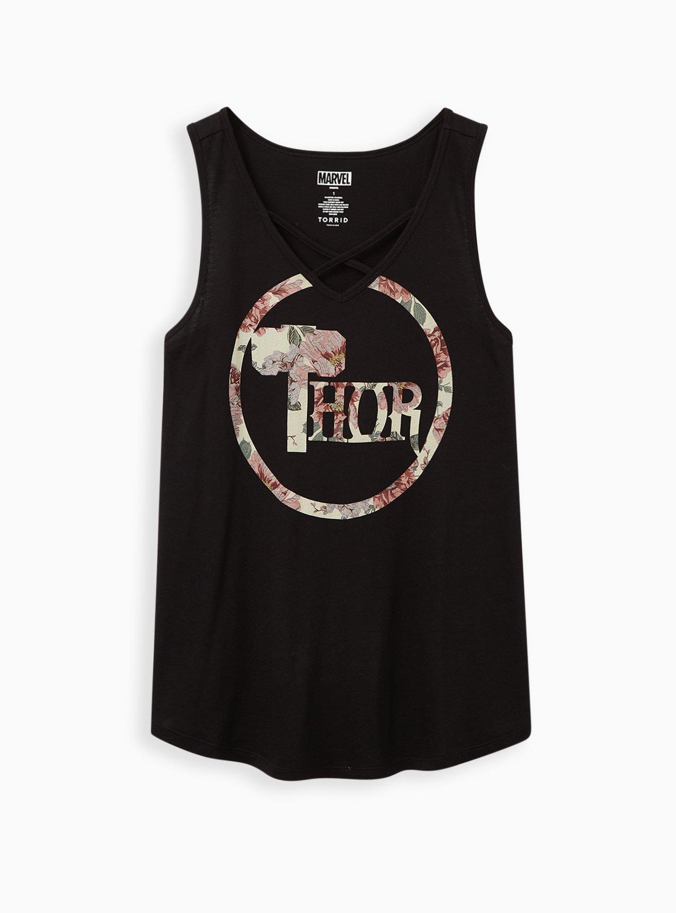 Plus Size - Marvel Thor Floral Strappy Tank - Torrid