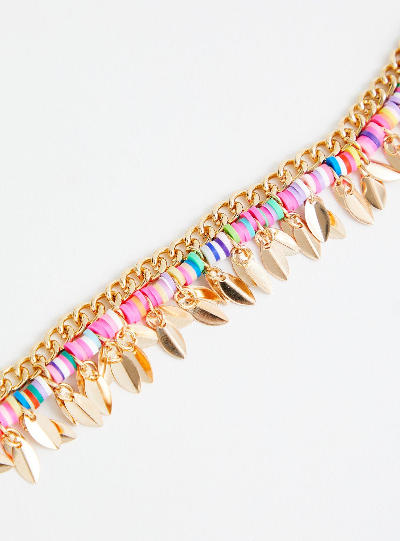 Plus Size - Shaky Beaded Anklet - Gold Tone - Torrid