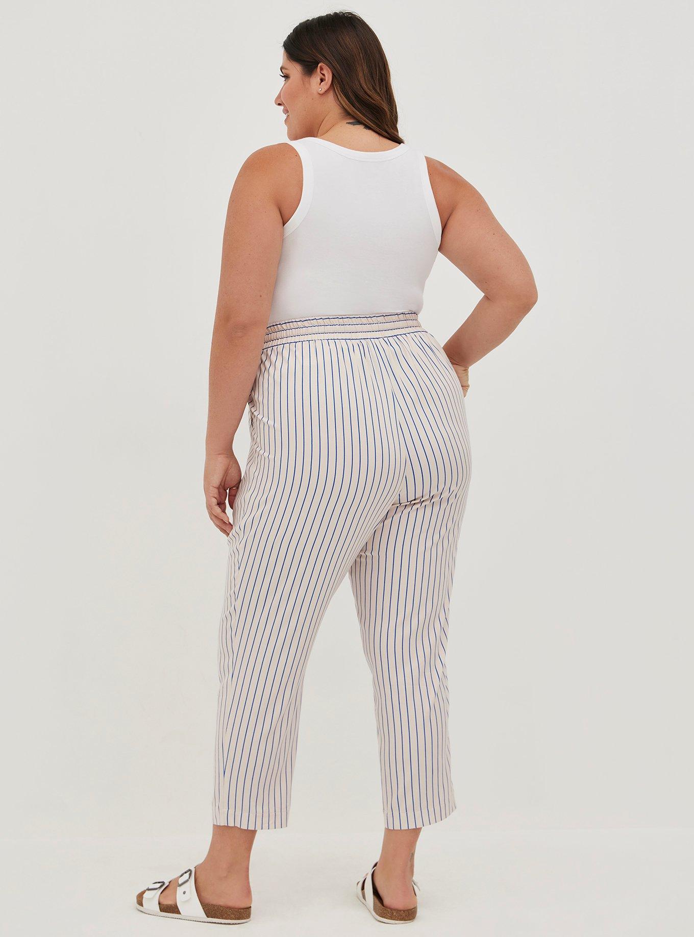 Plus Size - Relaxed Taper Stretch Challis High-Rise Tie-Front Pant - Torrid