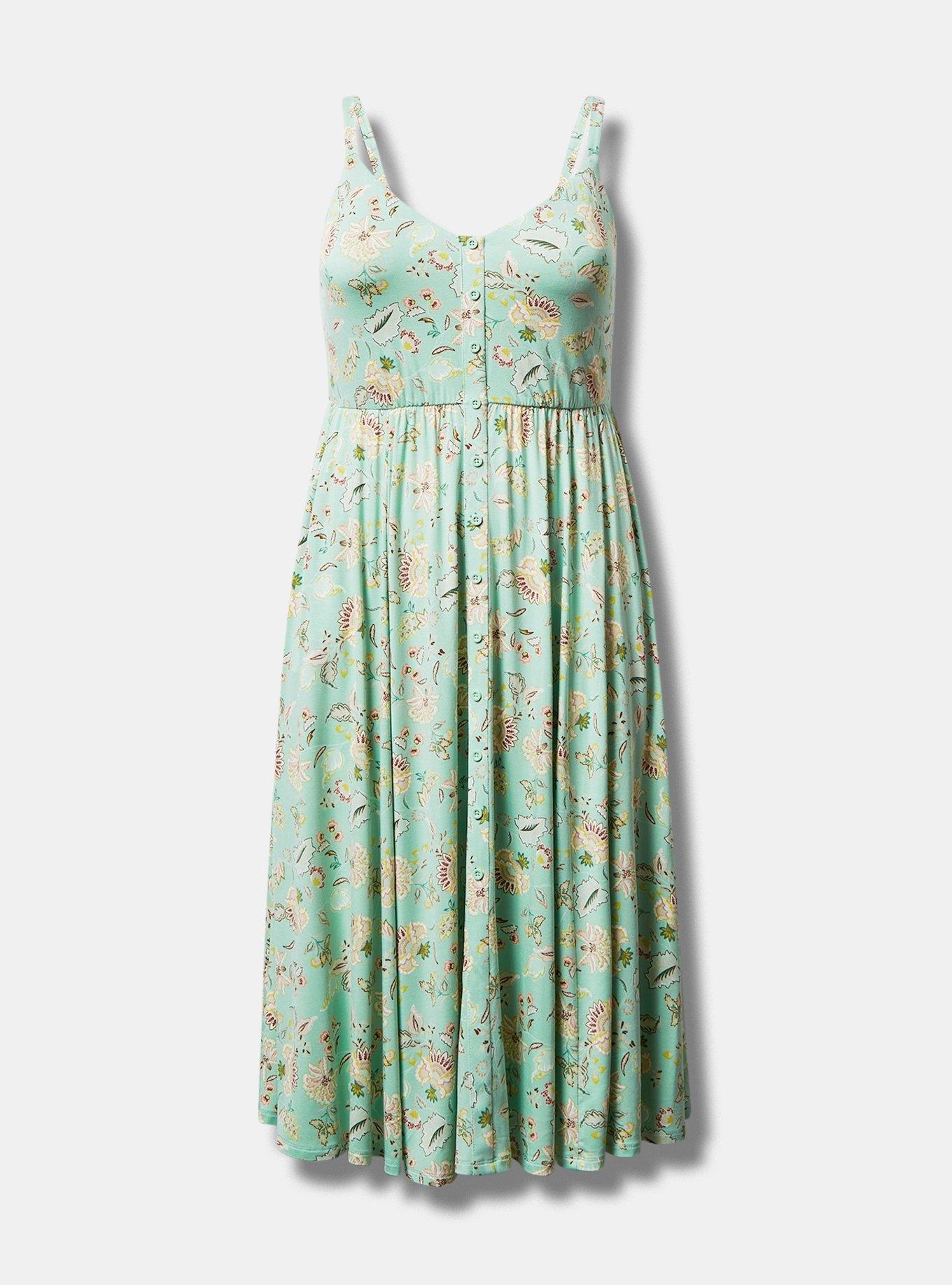 Plus Size - Midi Super Soft Button-Front Skater Dress - Torrid