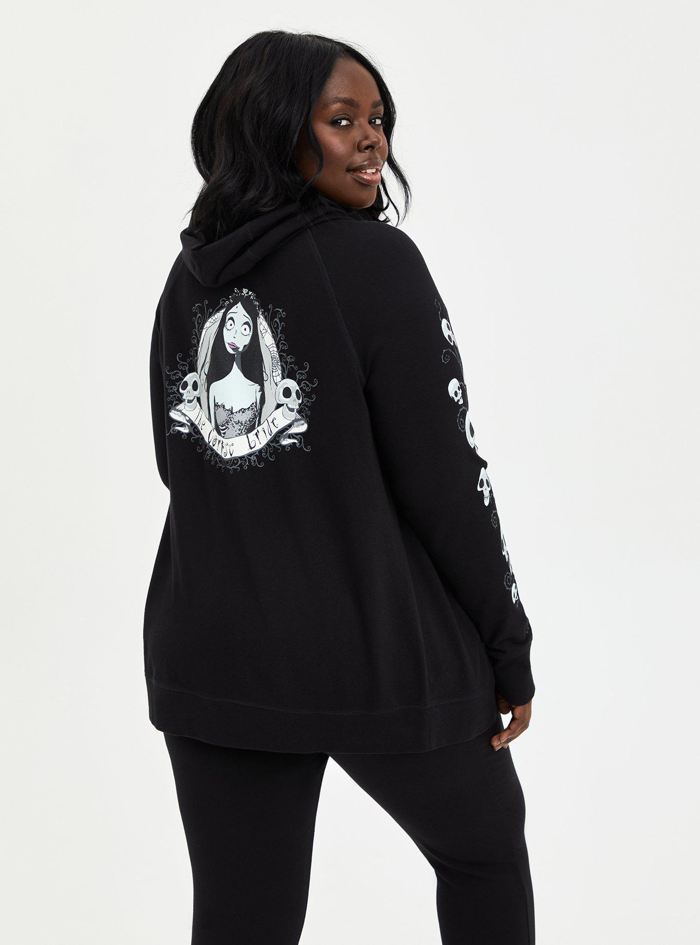 Plus Size - Warner Bros. Corpse Bride Active Zip Hoodie - Emily Black ...