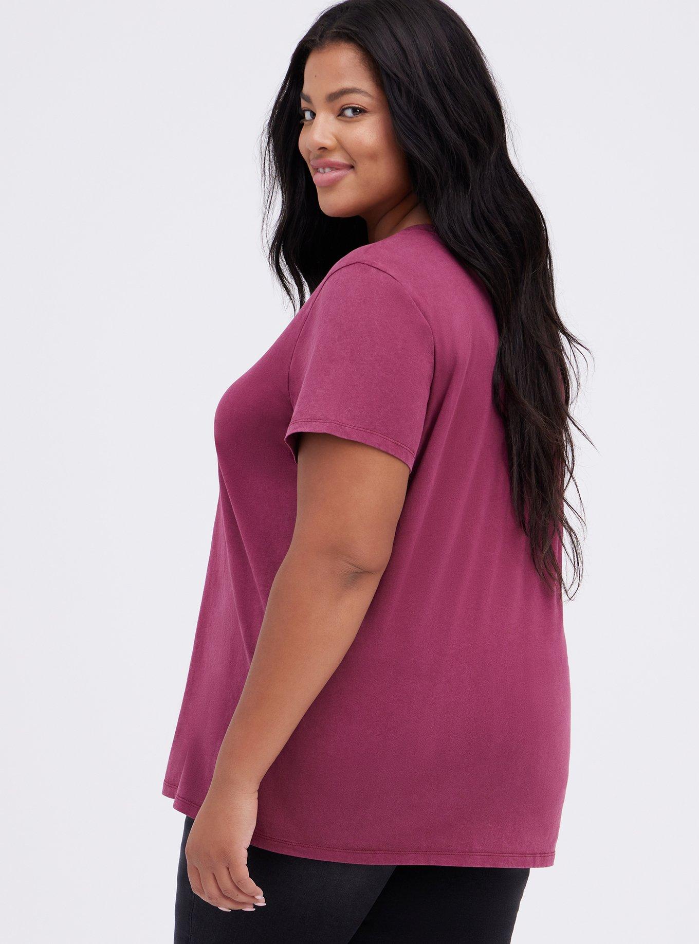 Plus Size - Classic Fit Crew Tee - Buffy Red Wash - Torrid