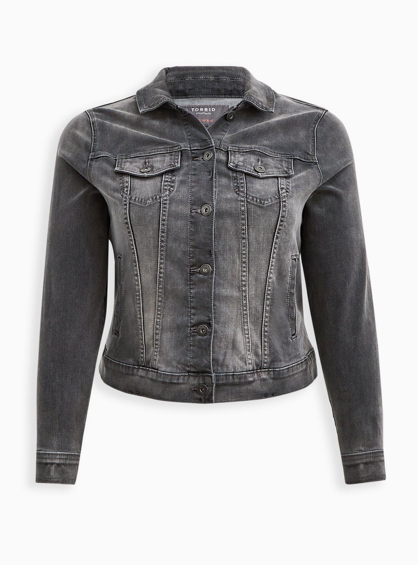 Plus Size - Grey Super Soft Denim Jacket - Torrid