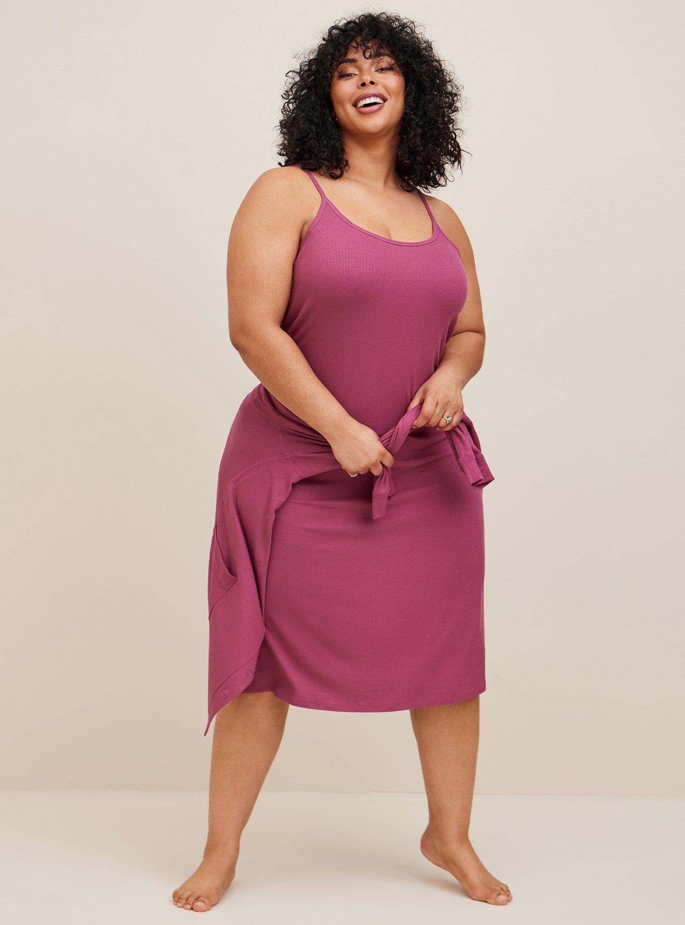 Plus Size - Super Soft Rib Cami Lounge Gown - Torrid
