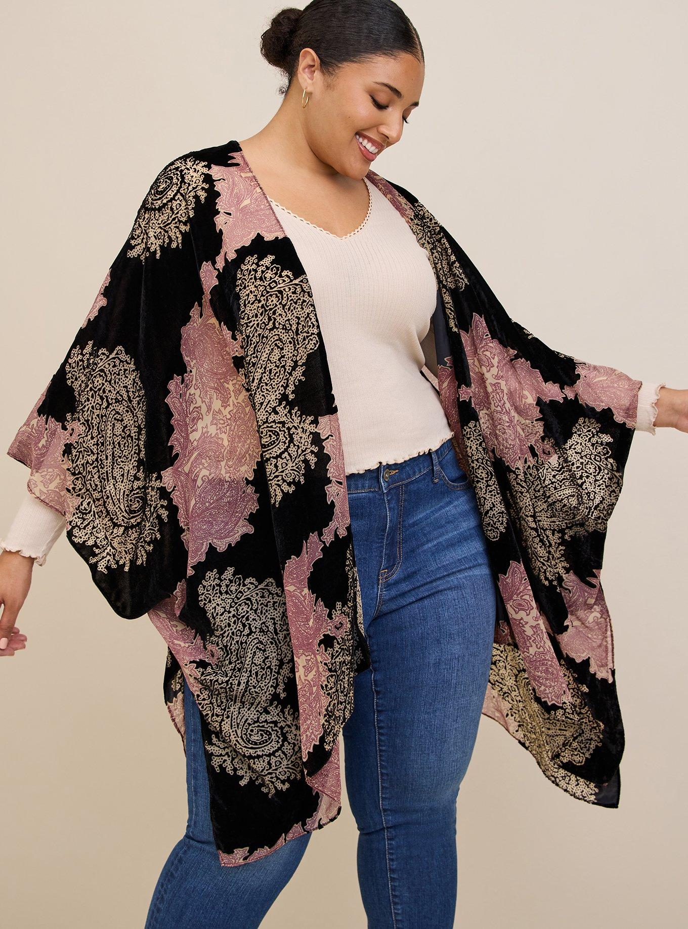 Plus Size - Velvet Burnout Ruana - Torrid