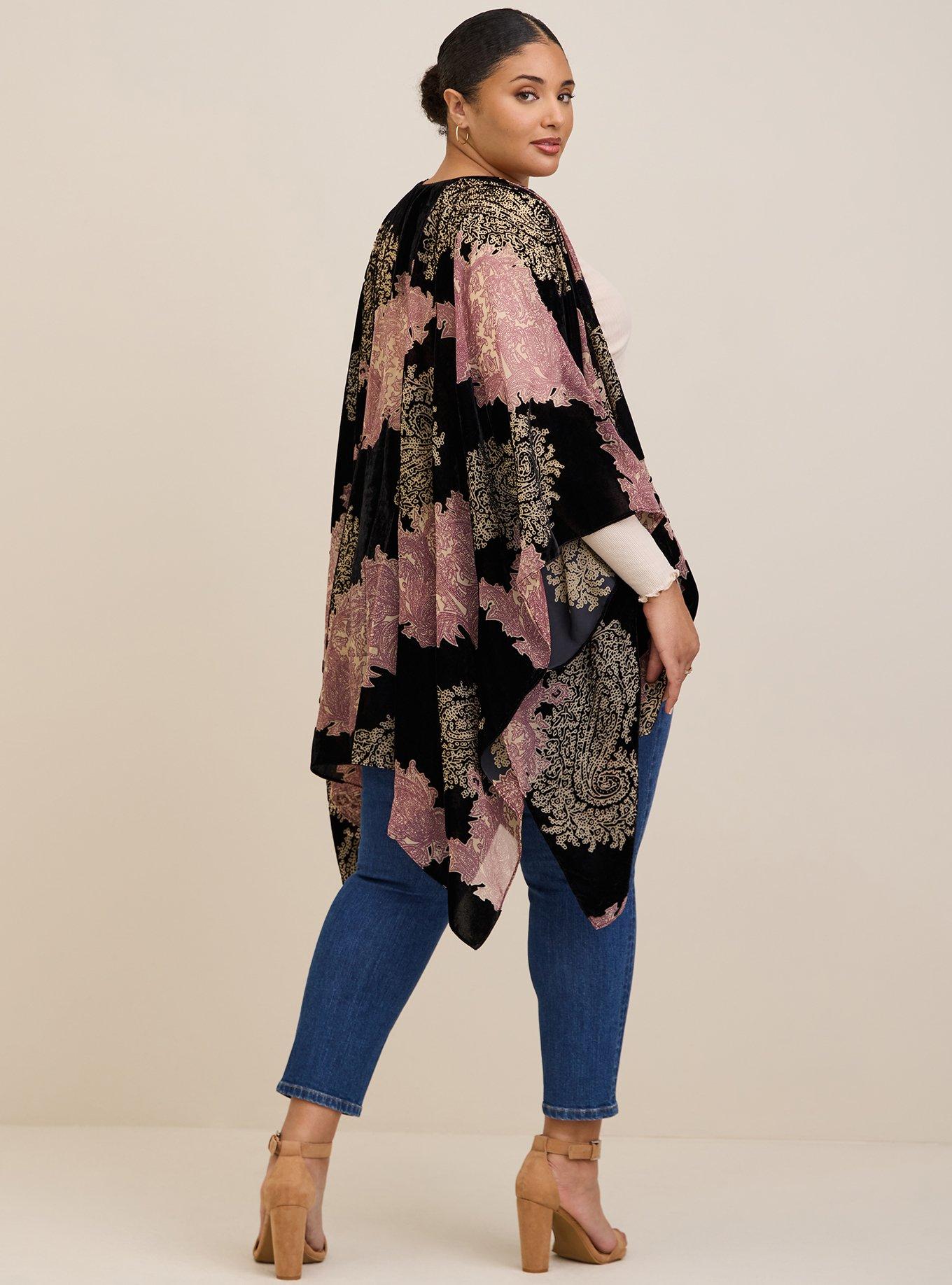 Plus Size - Velvet Burnout Ruana - Torrid
