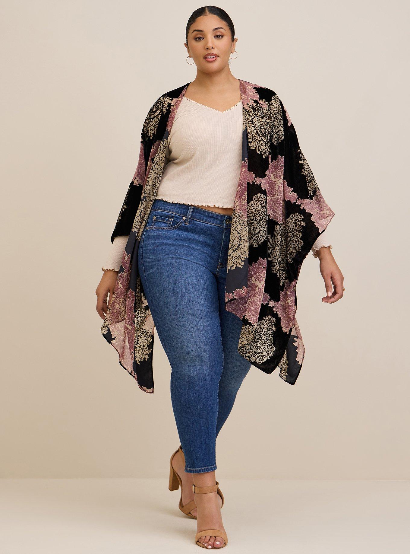 Plus Size - Velvet Burnout Ruana - Torrid