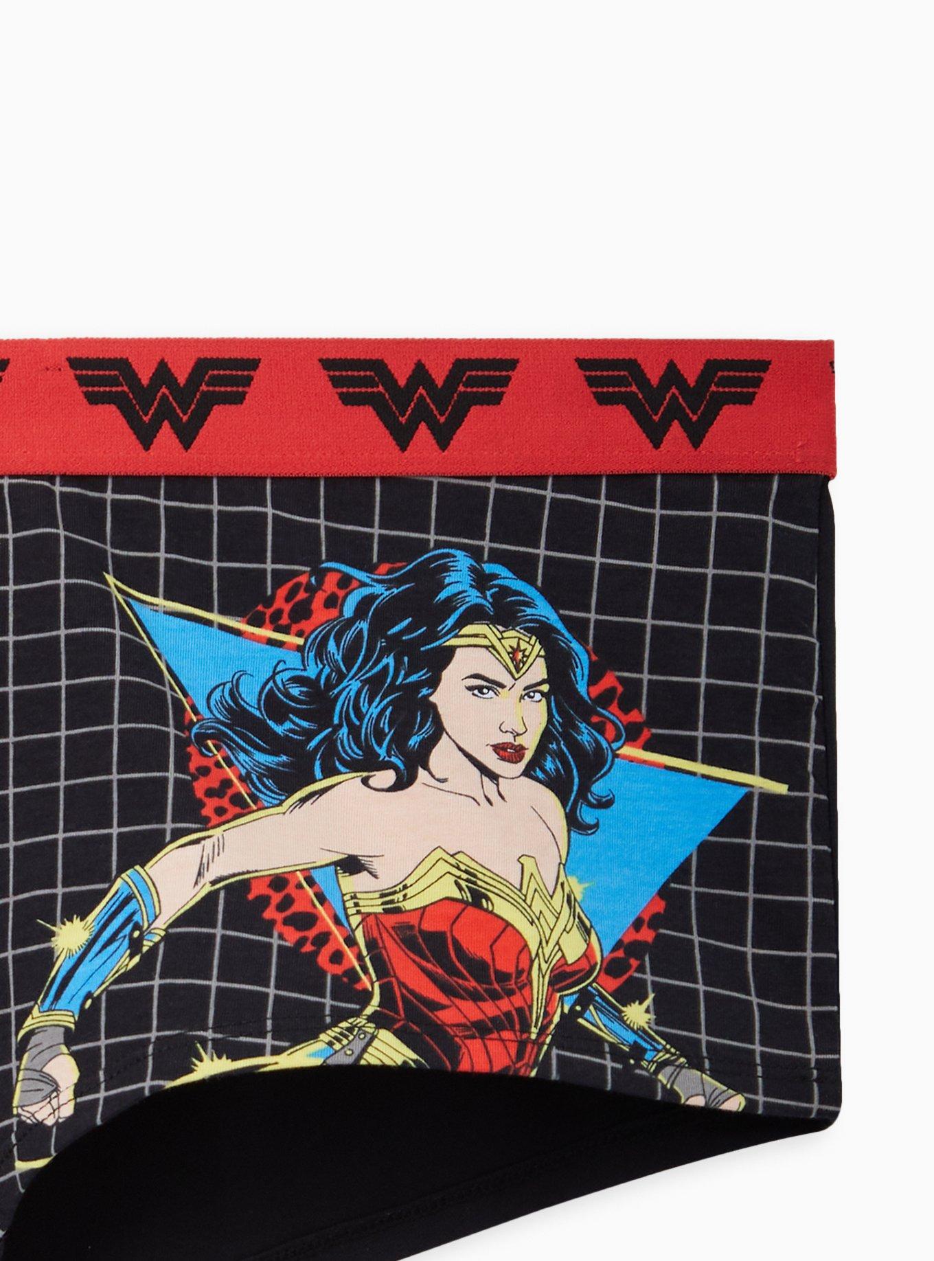 Plus Size - Boyshort Panty - Cotton Wonder Woman Black - Torrid