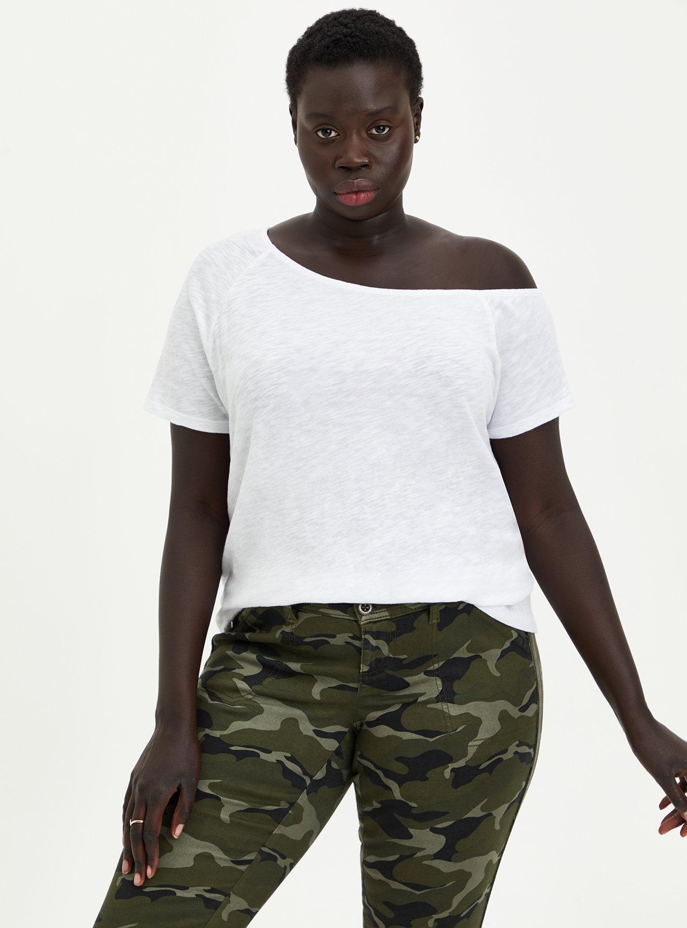 Plus Size - Off-Shoulder Heritage Slub Short Sleeve Tee - Torrid