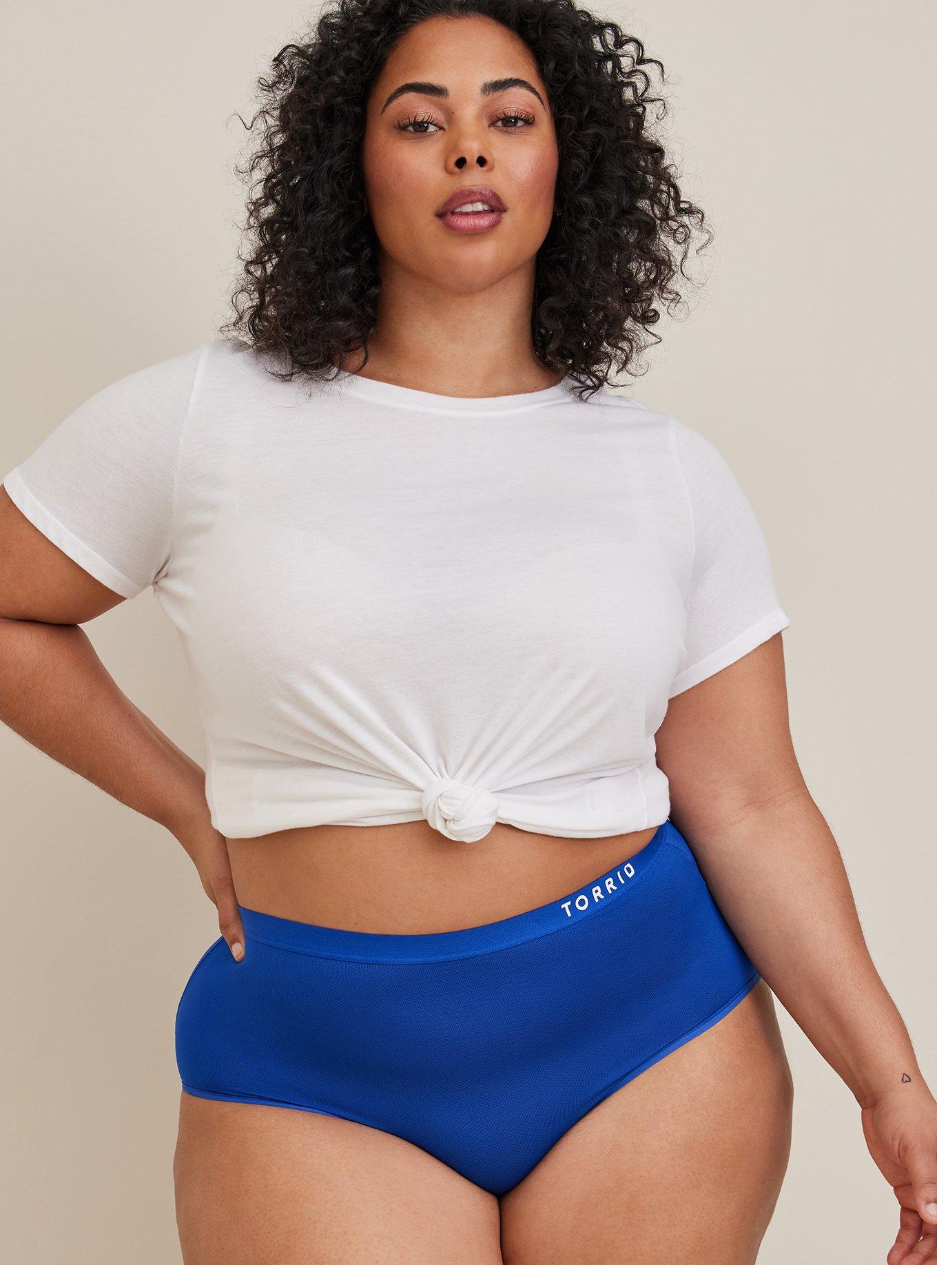 Plus Size Active Microfiber Mid Rise Brief Logo Panty Torrid