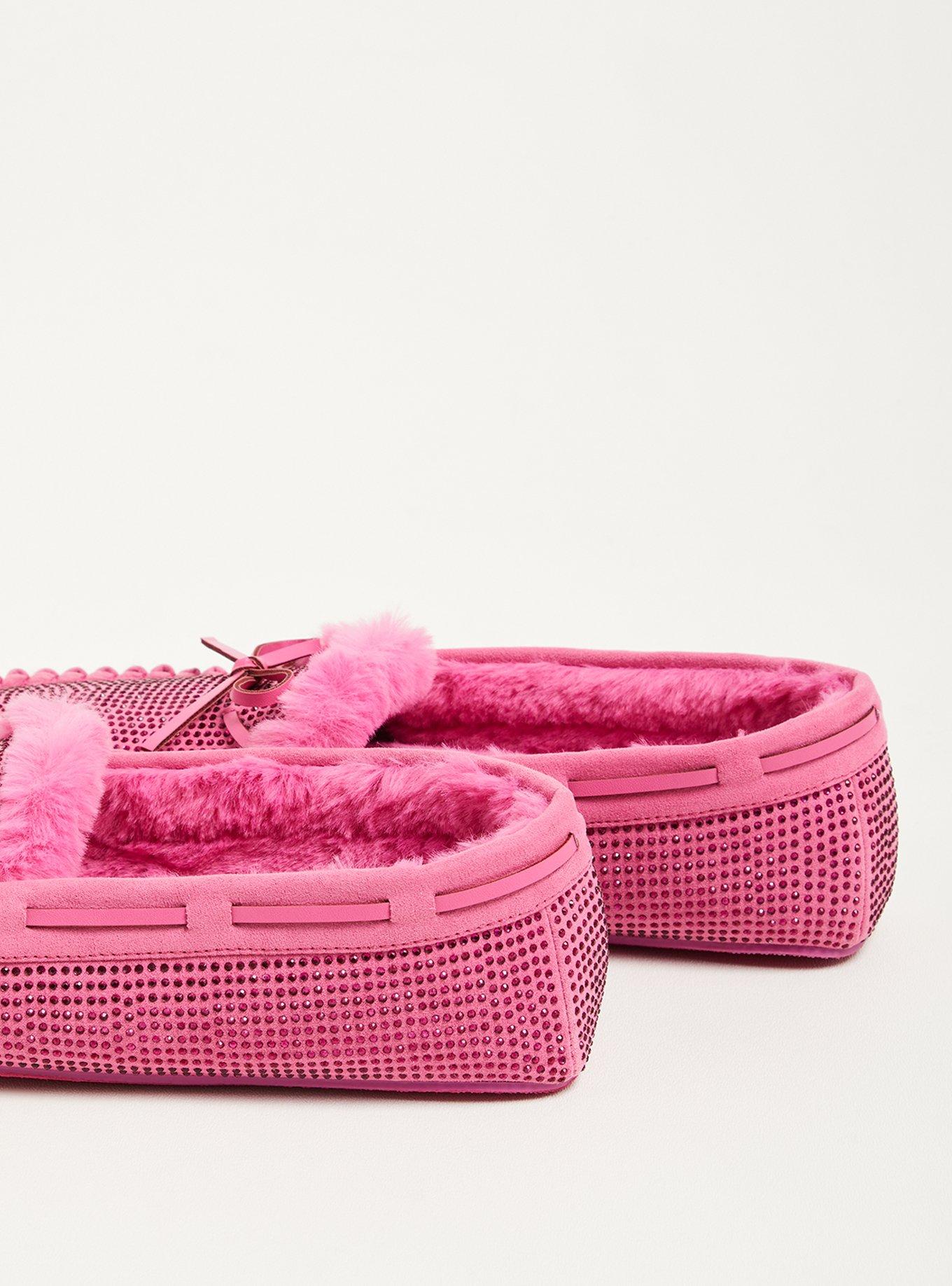 Plus Size - Embellished Bow Fur Slipper (WW) - Torrid