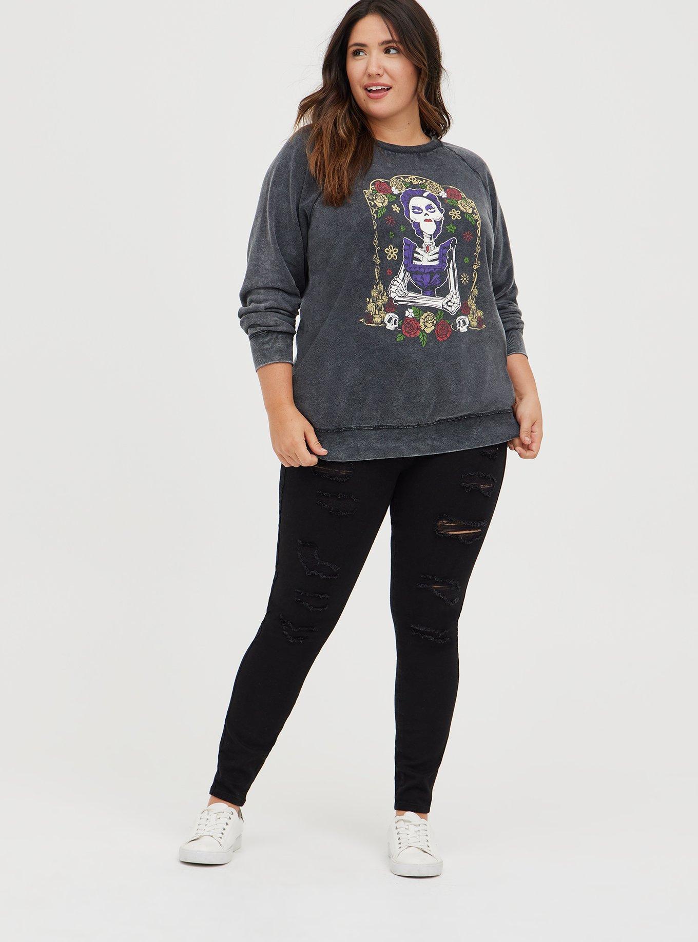 Plus Size - Disney Coco Sweatshirt - Mama Shrine Mineral Wash Black ...