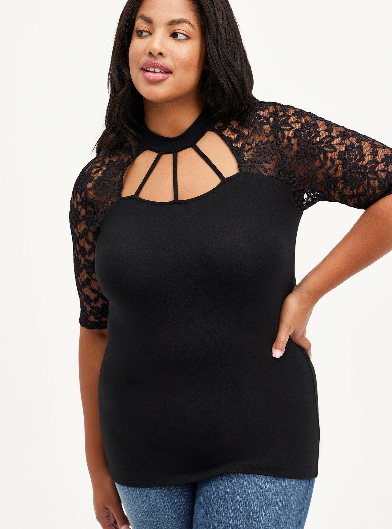 Plus Size - Foxy Tee - Black Lace Choker - Torrid