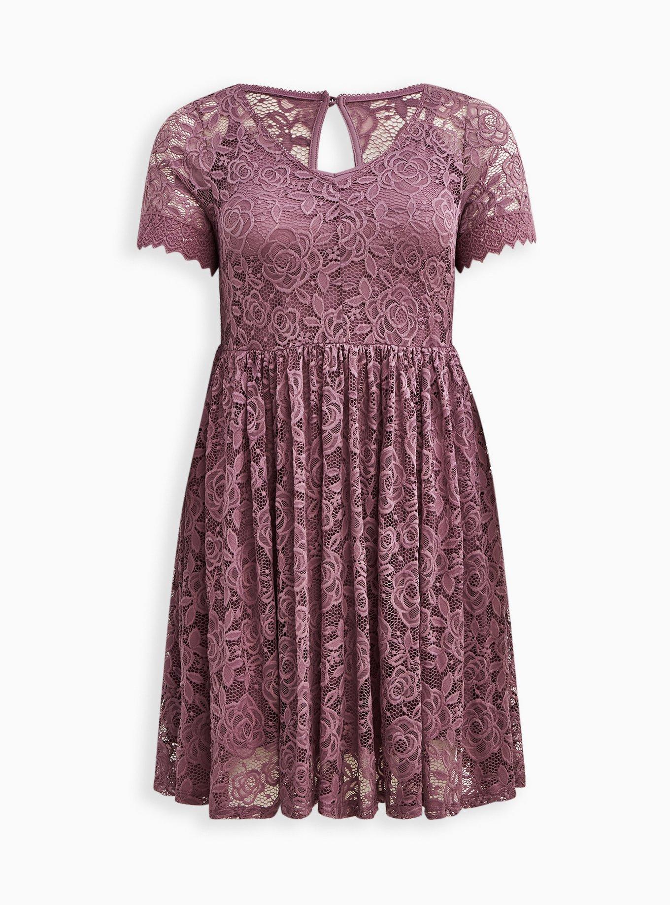 Plus Size - Mini Lace Skater Dress - Torrid Plus Size - Mini Lace Skater Dress - Torrid