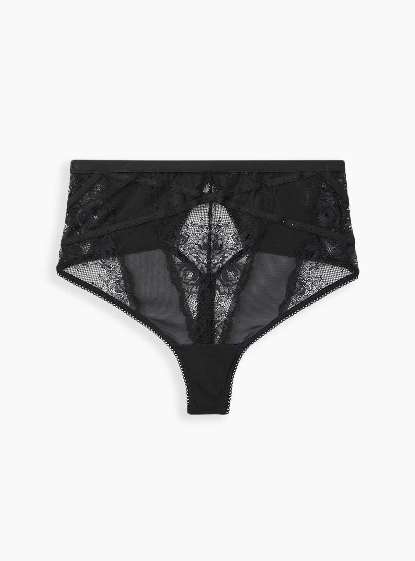 Plus Size - Strappy Studded Lace Thong Panty - Torrid