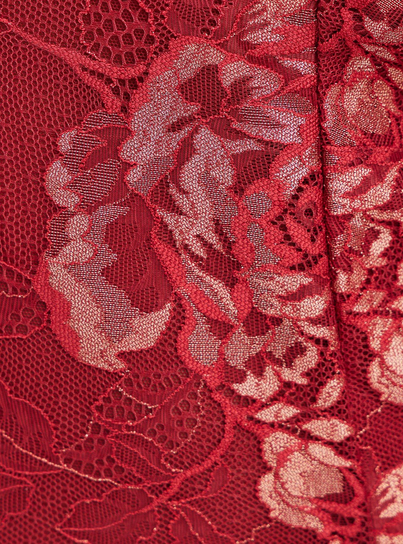 Plus Size - Underwire Bustier - Lace Red & Gold - Torrid