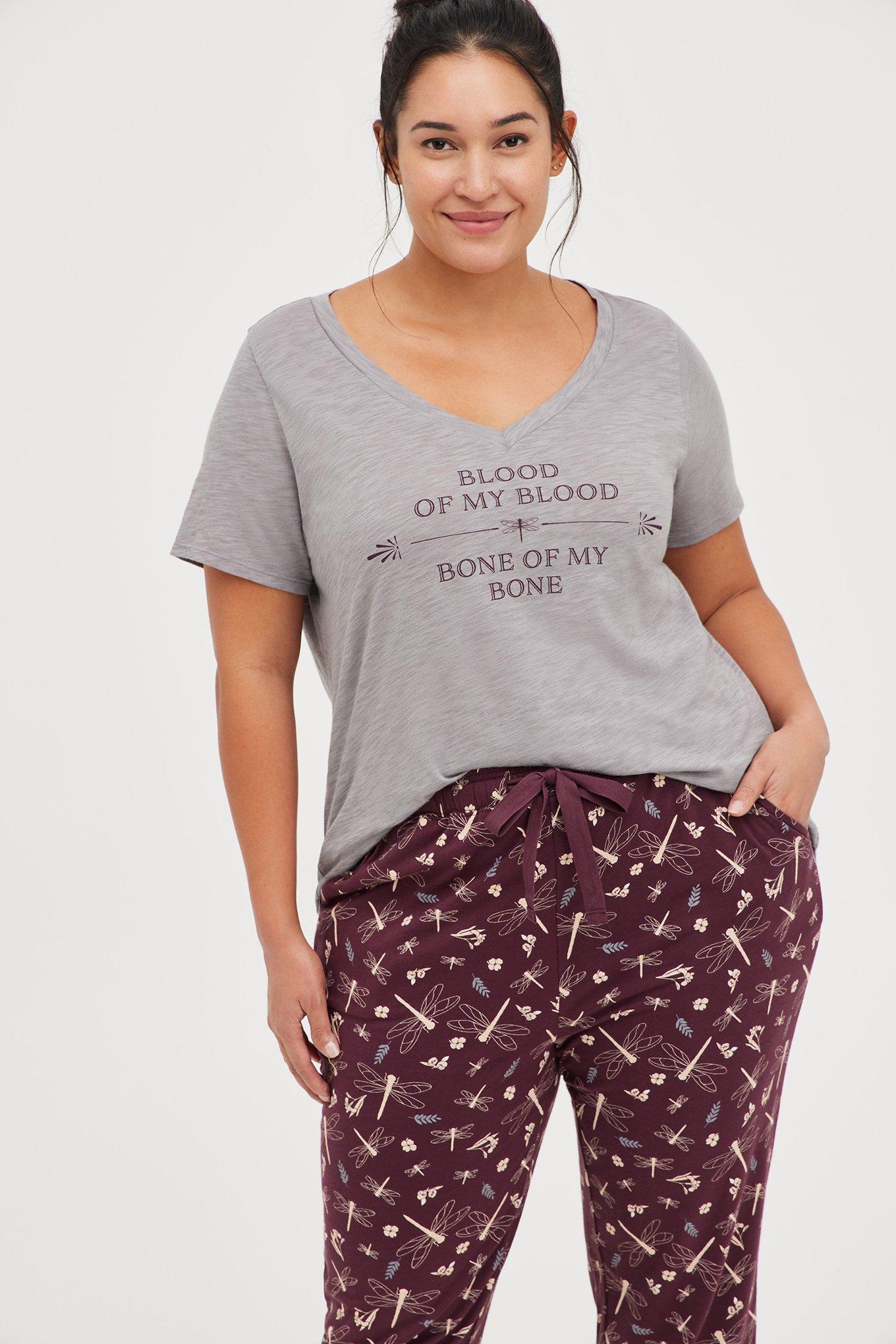 Plus Size - V-Neck Sleep Top - Outlander Bone Blood - Torrid