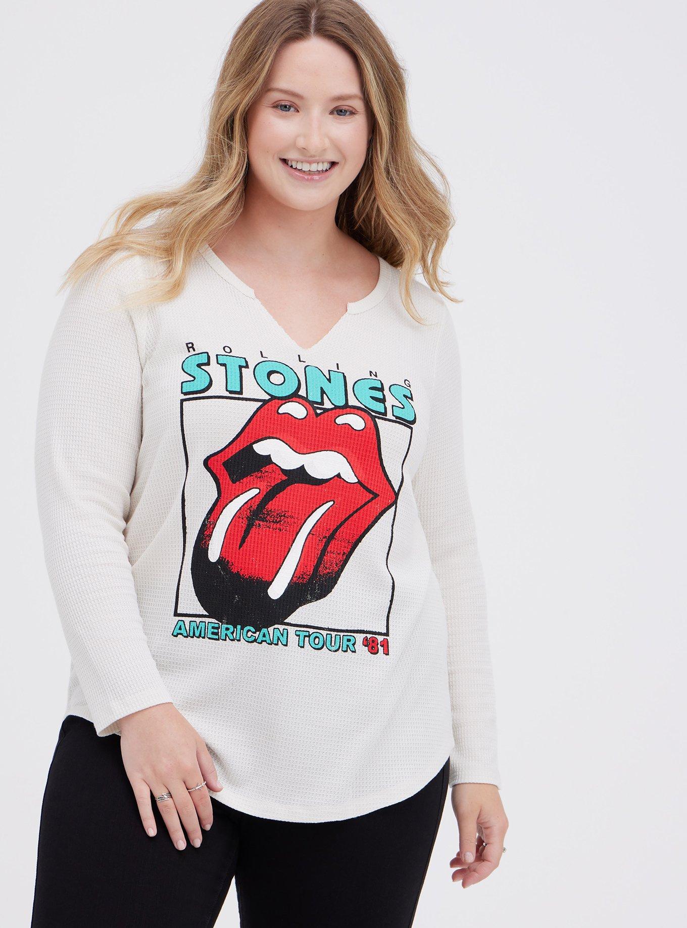Plus Size - Waffle Tee – Rolling Stones White - Torrid