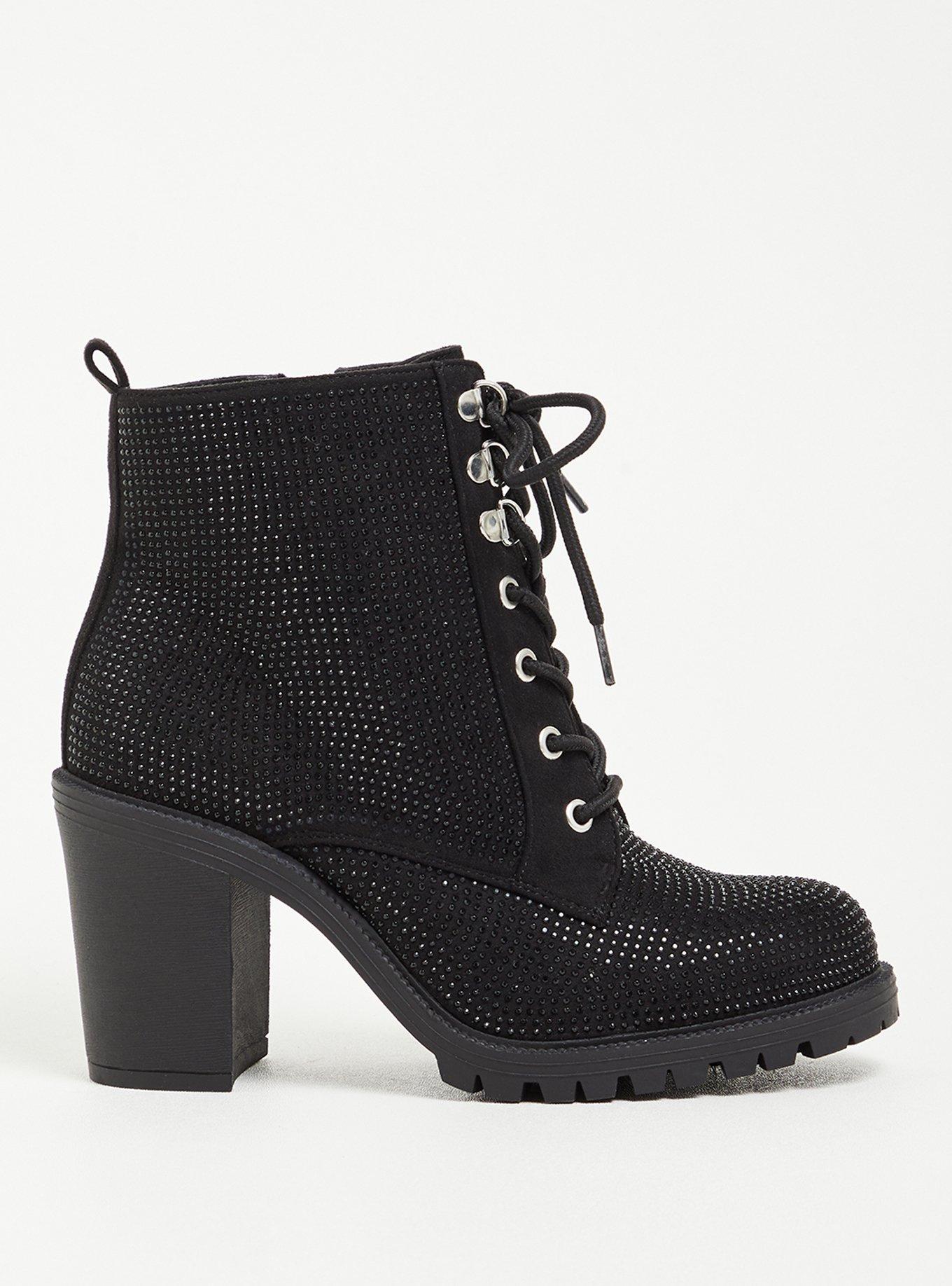 Plus Size - Embellished Hiker Bootie - Black (WW) - Torrid