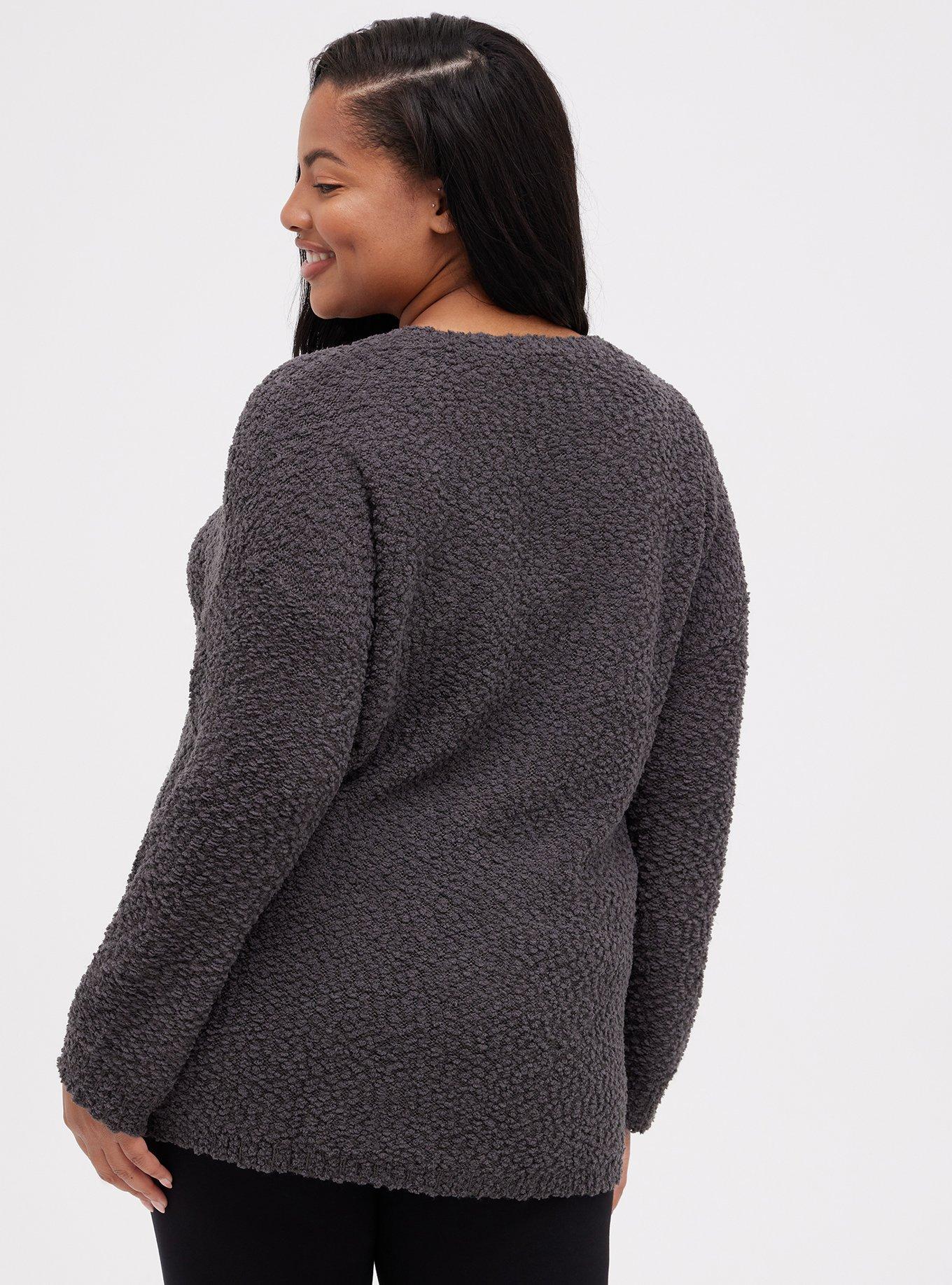 Plus Size - Drop Shoulder Sweater - Love Grey - Torrid