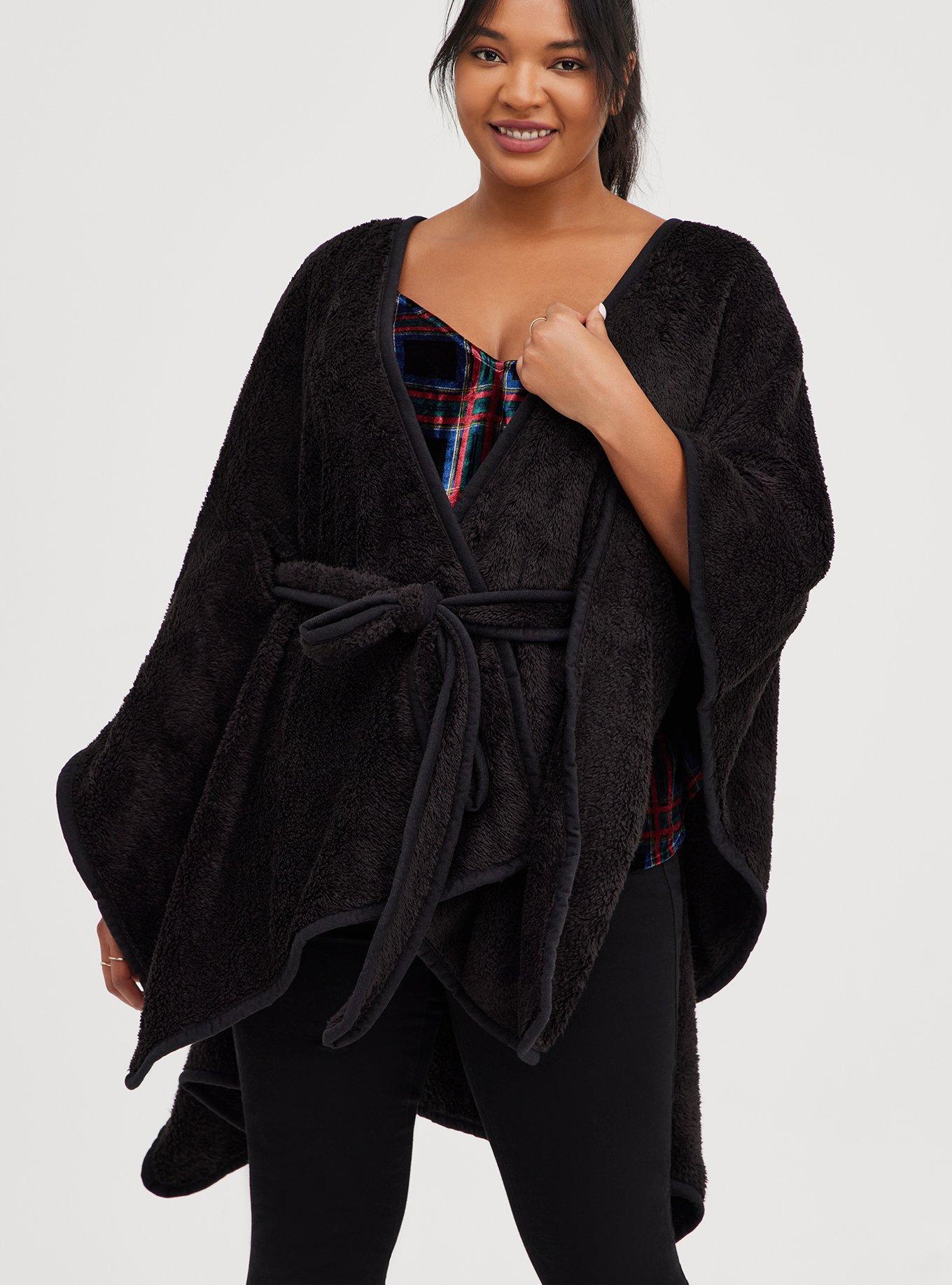 Plus Size - Cozy Sherpa Belted Ruana - Torrid