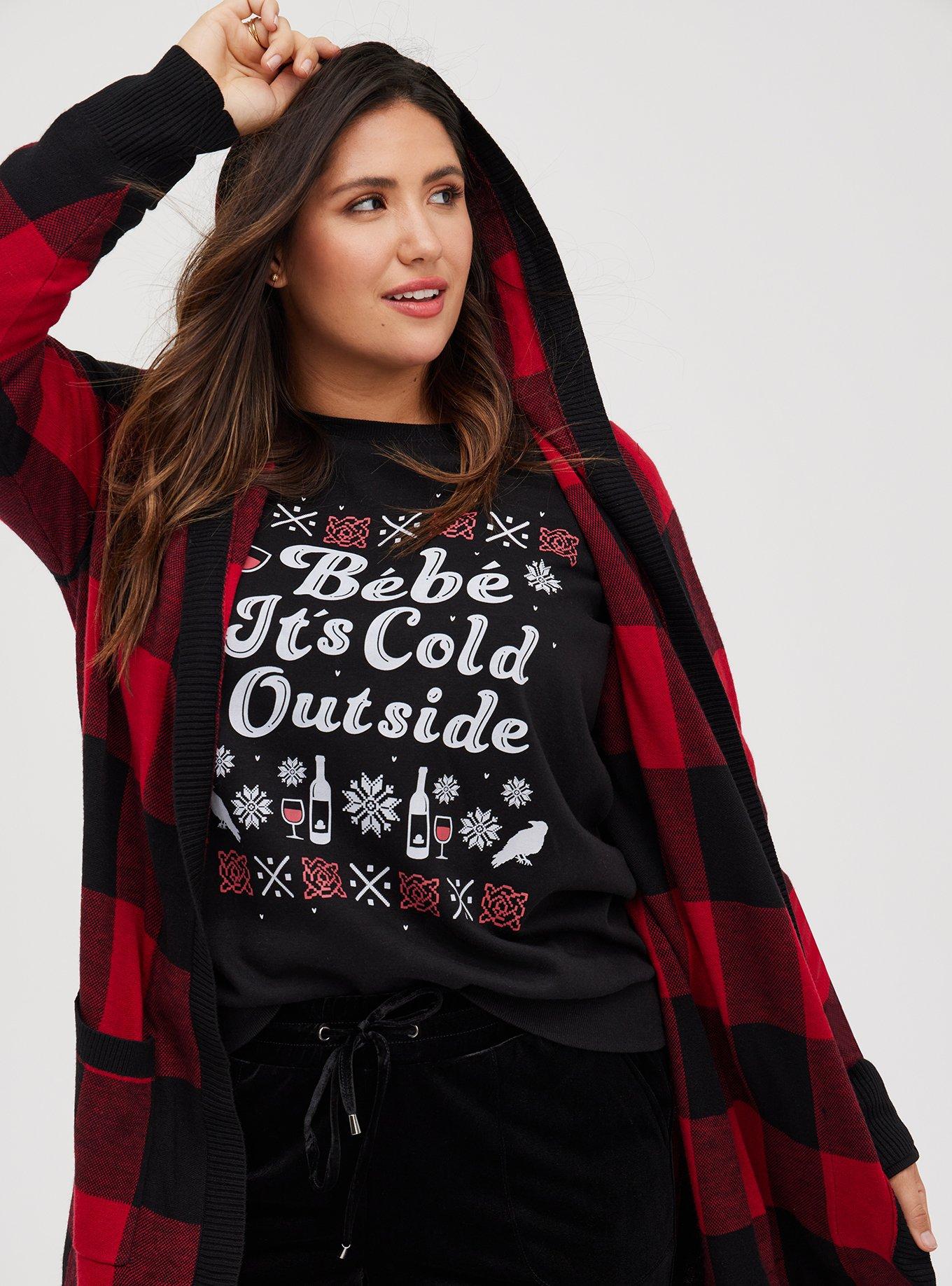 Plus Size - Hooded Cardigan - Plaid Red - Torrid