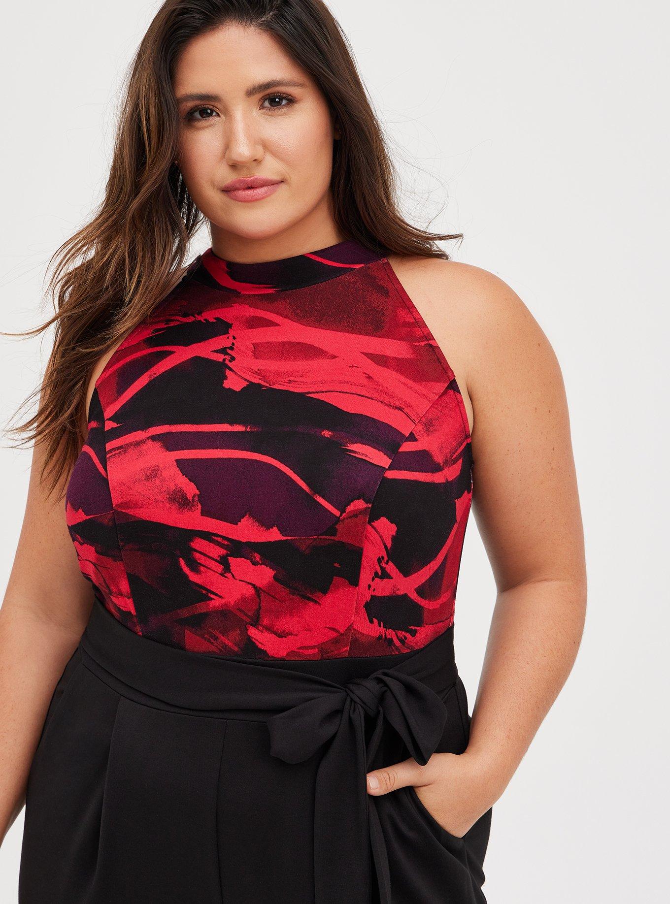 Plus Size - Jumpsuit - Red & Black - Torrid