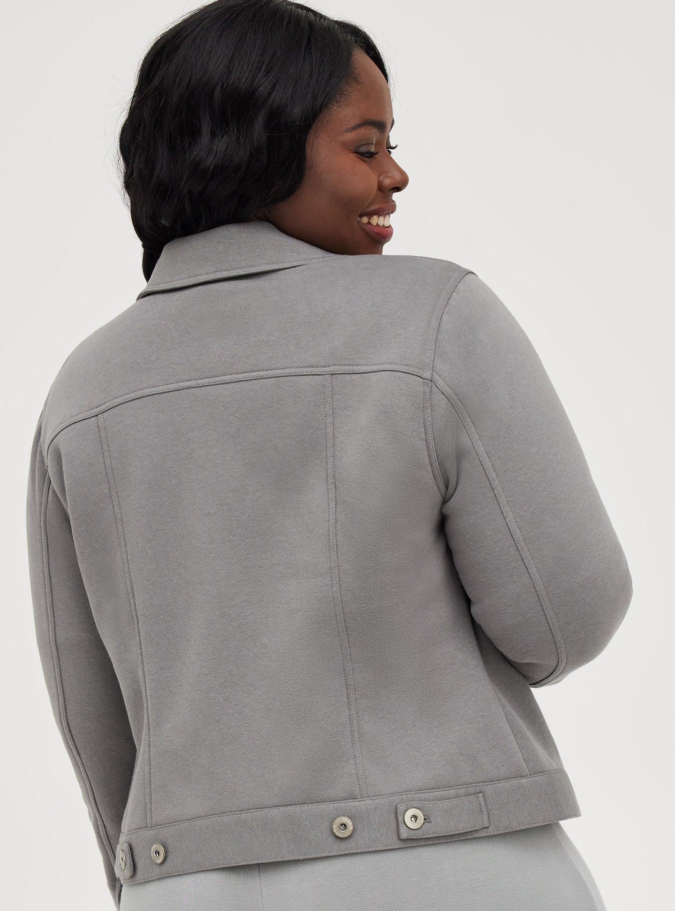 Plus Size - Trucker Shacket - Fleece Grey - Torrid