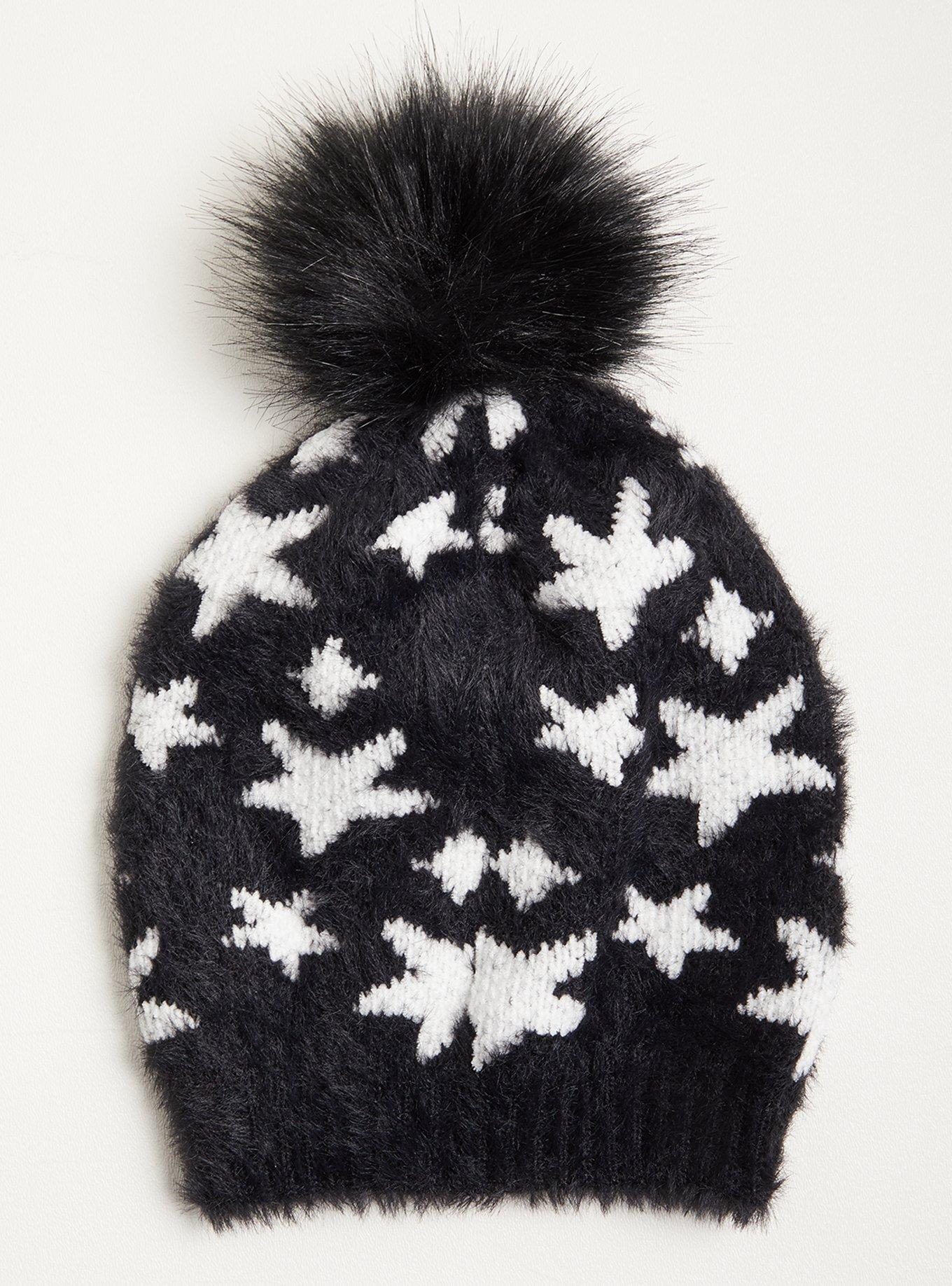 Plus Size - Pom Beanie - Allover Star - Torrid