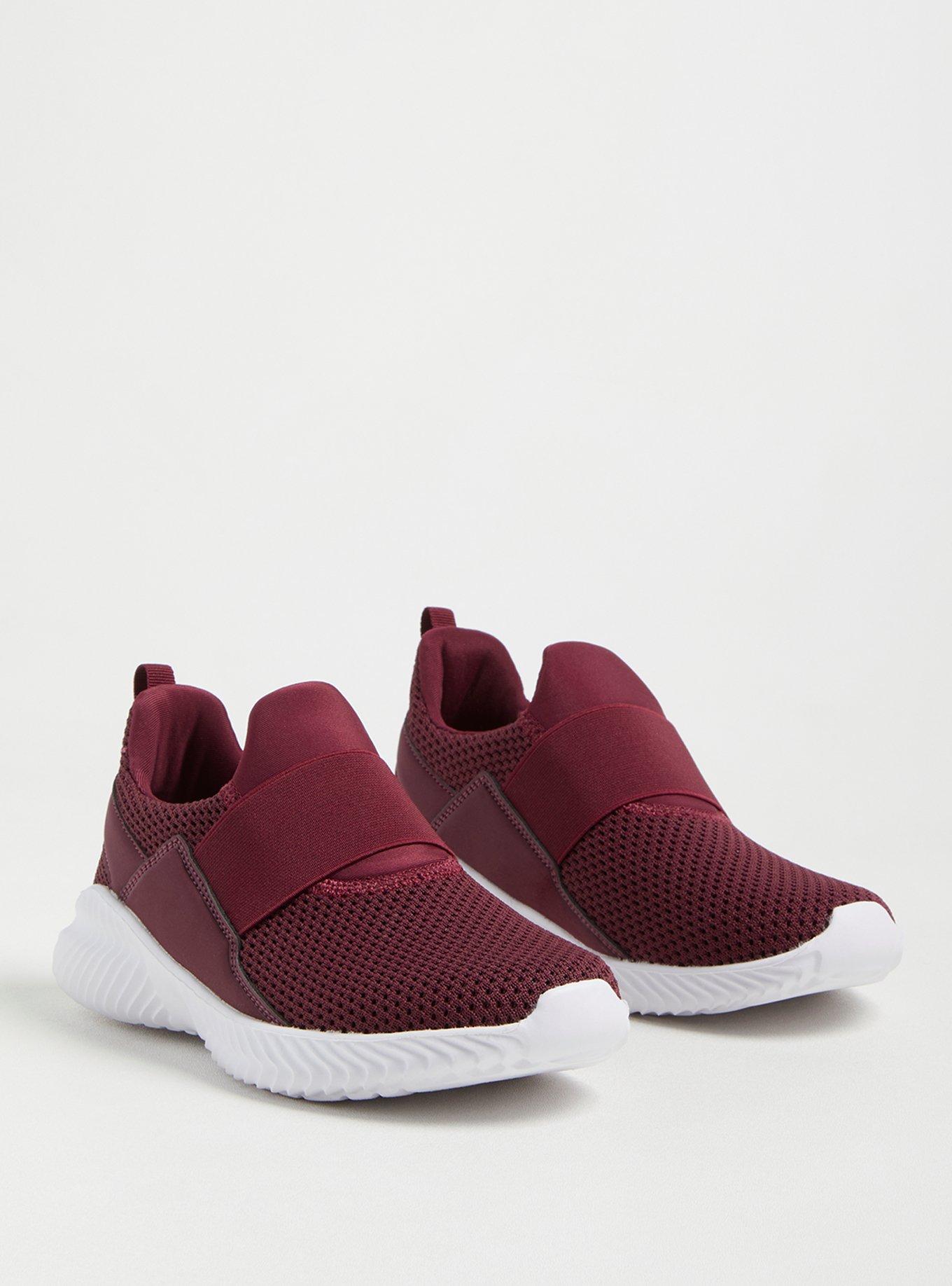 Plus Size - Elastic Band Active Sneaker - Burgundy (WW) - Torrid