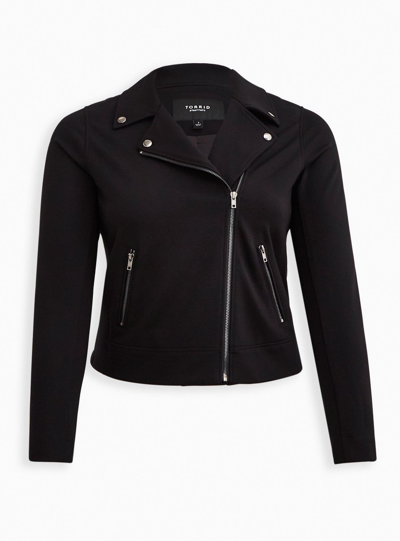 Plus Size - Moto Jacket - Luxe Ponte Black - Torrid